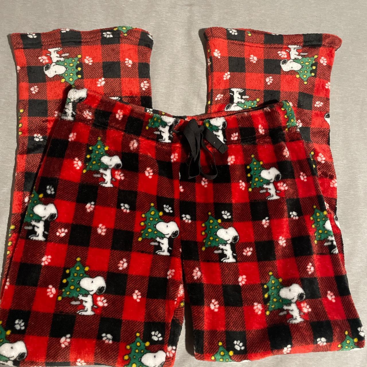 snoopy christmas fluffy pjs only wore a few times... - Depop