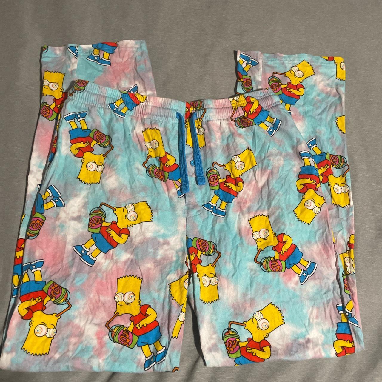 bart simpson tie dye pj pants never worn have just... - Depop