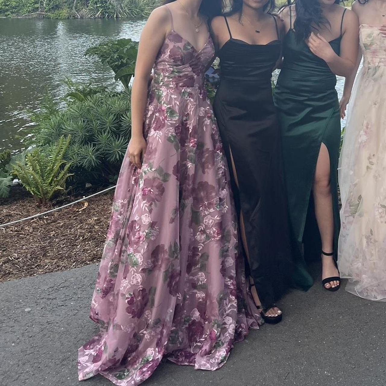 pjnk floral macys prom maxi dress size 2 really... - Depop