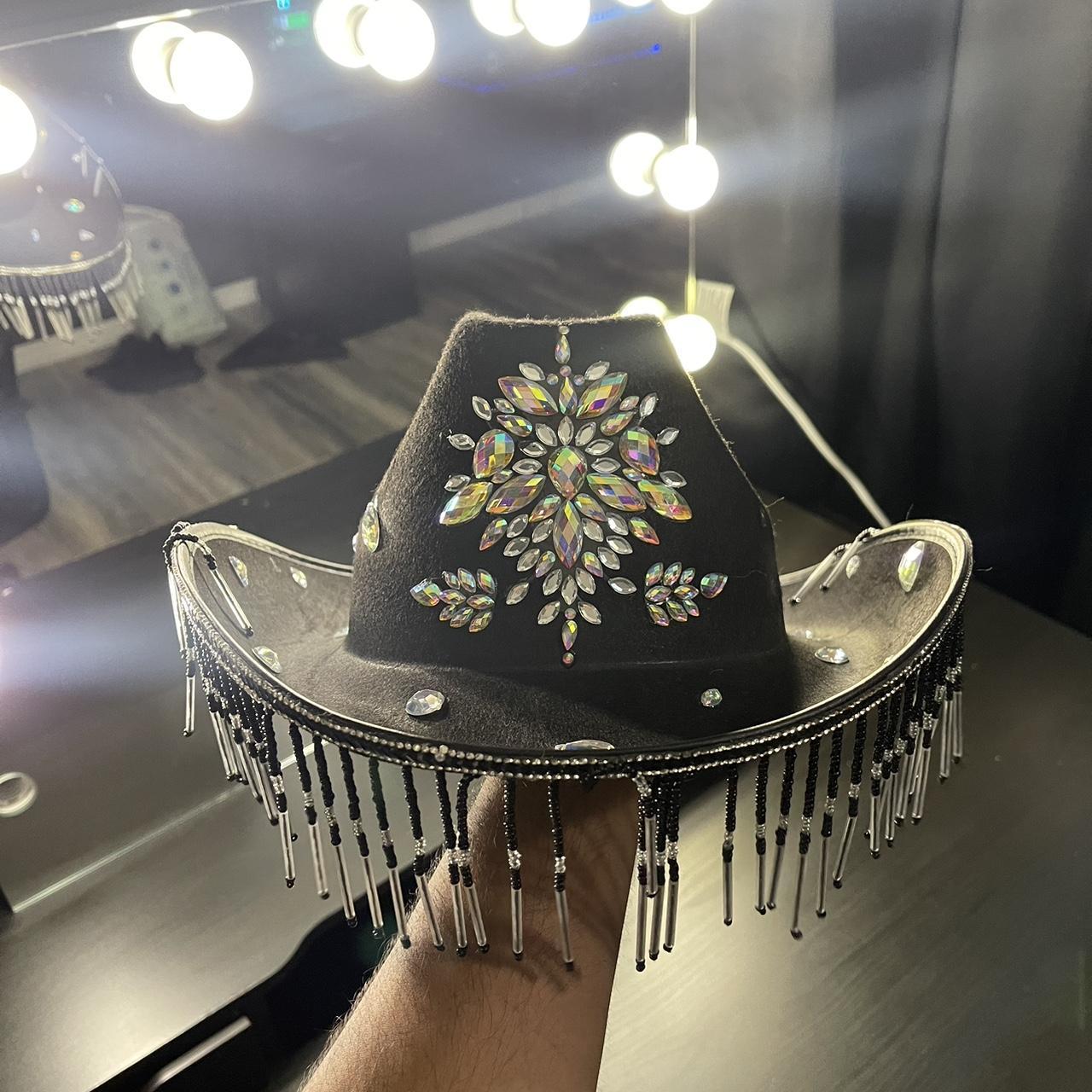 Night Rider Fringe Cowboy Hat Rave wonderland... - Depop