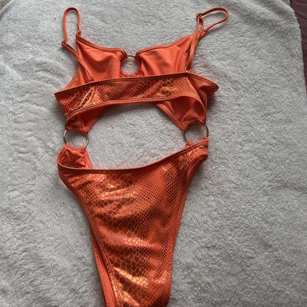 Rave after rave orange bodysuit size medium #rave... - Depop