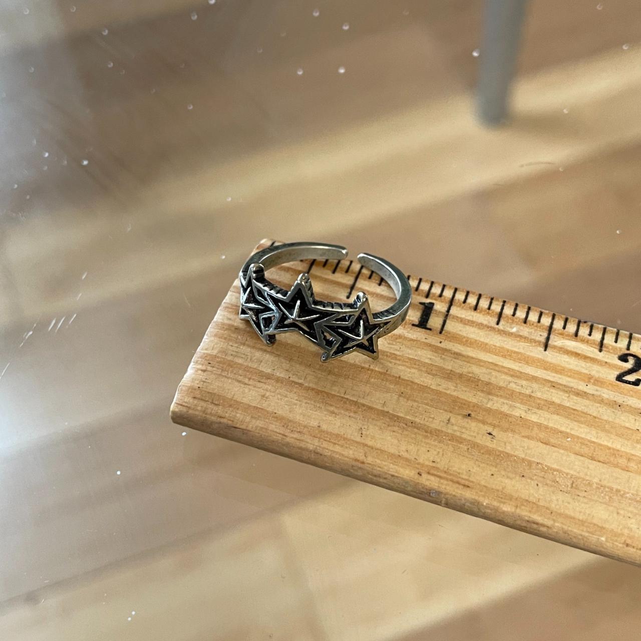 three star ring size 5-6 + adjustable - Depop