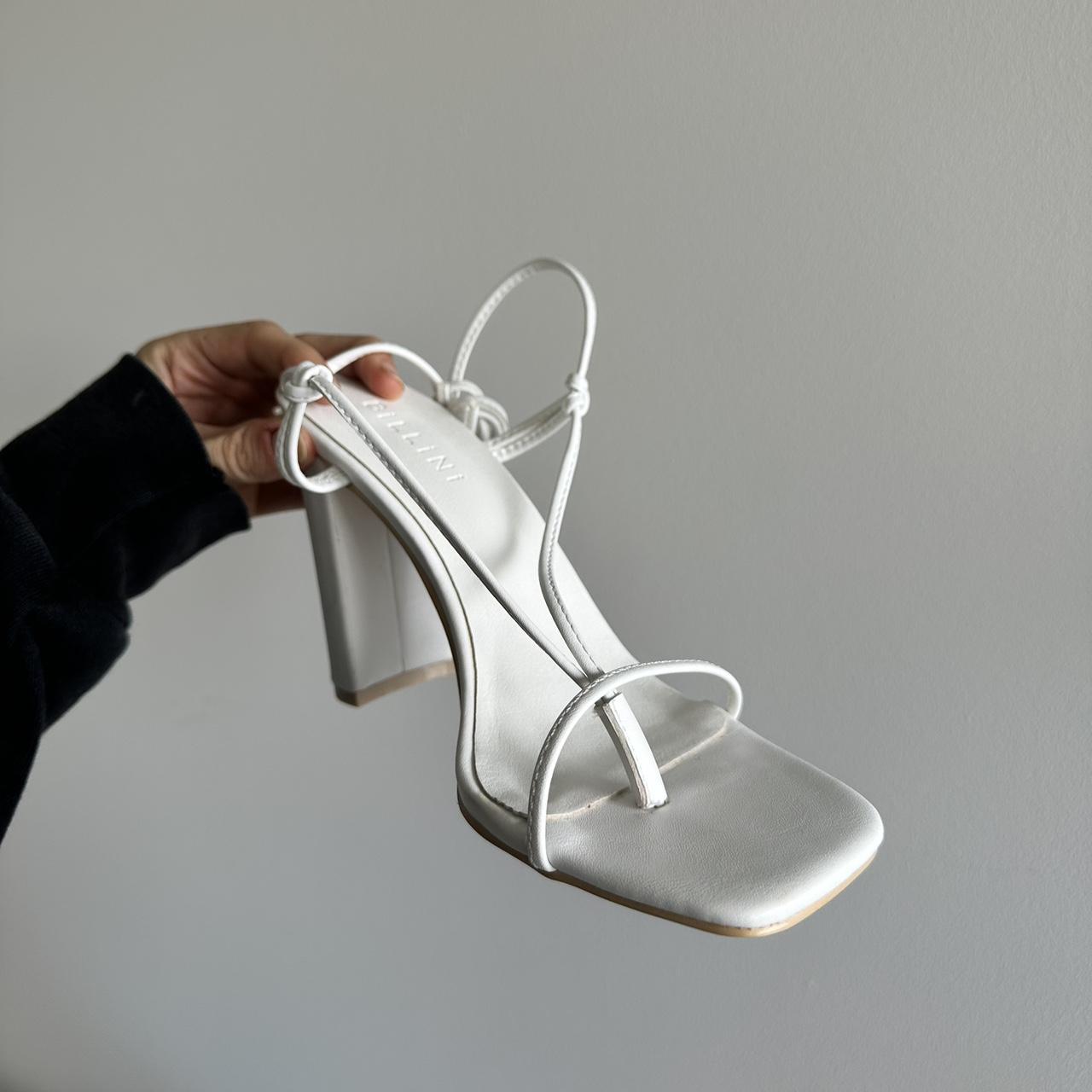 Billini white scrappy heels size US 8 - Depop