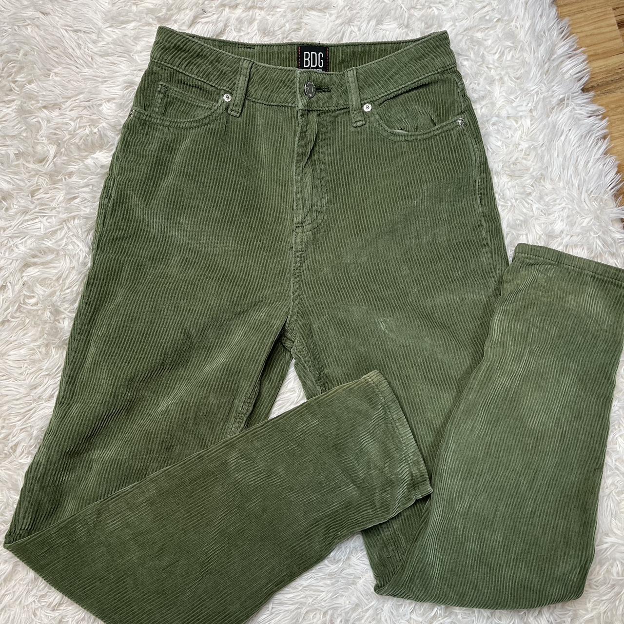 BDG green corduroy high rise mom jeans Great condition - Depop