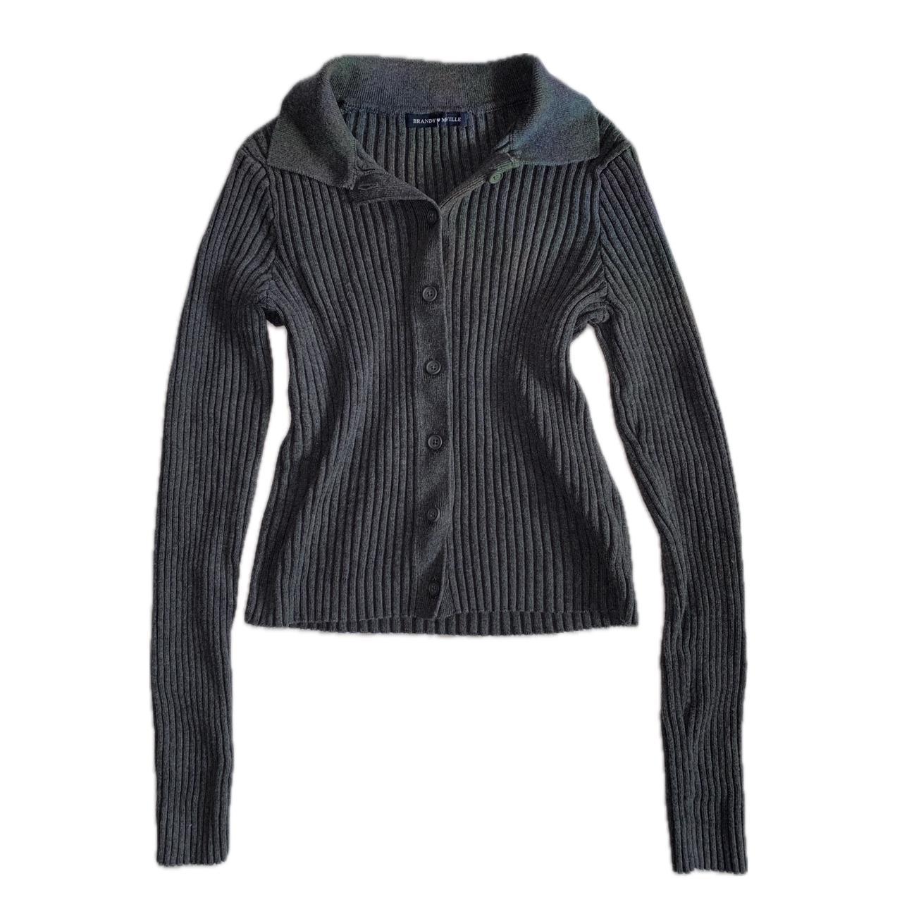 brandy melville grey collared sweater one size... - Depop