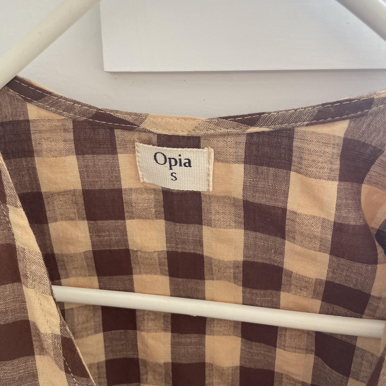 Opia - Quinn Wrap Dress - Mocha Gingham, size S,... - Depop