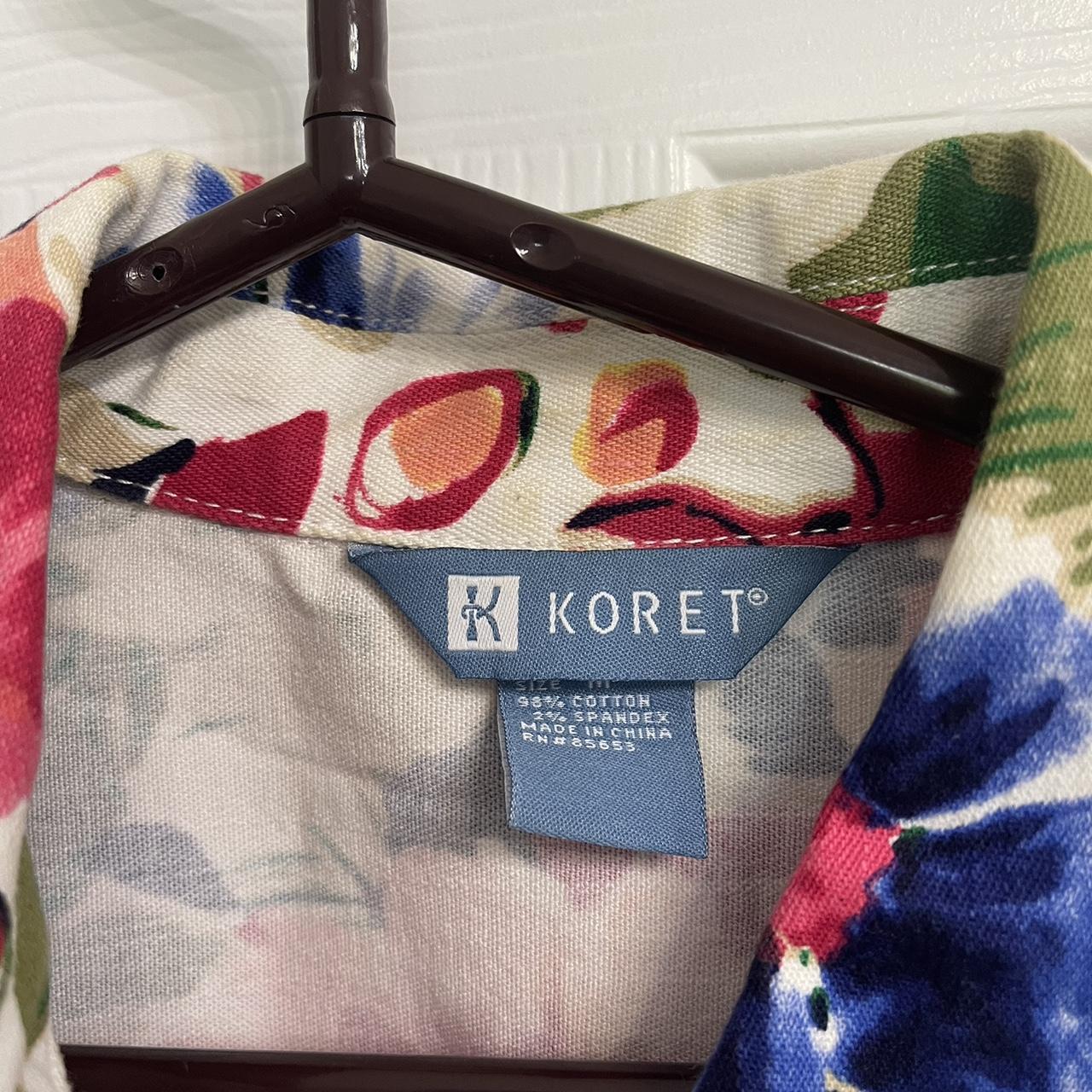 Koret M FLORAL Jean Jacket Style Button Up Collared... | Depop