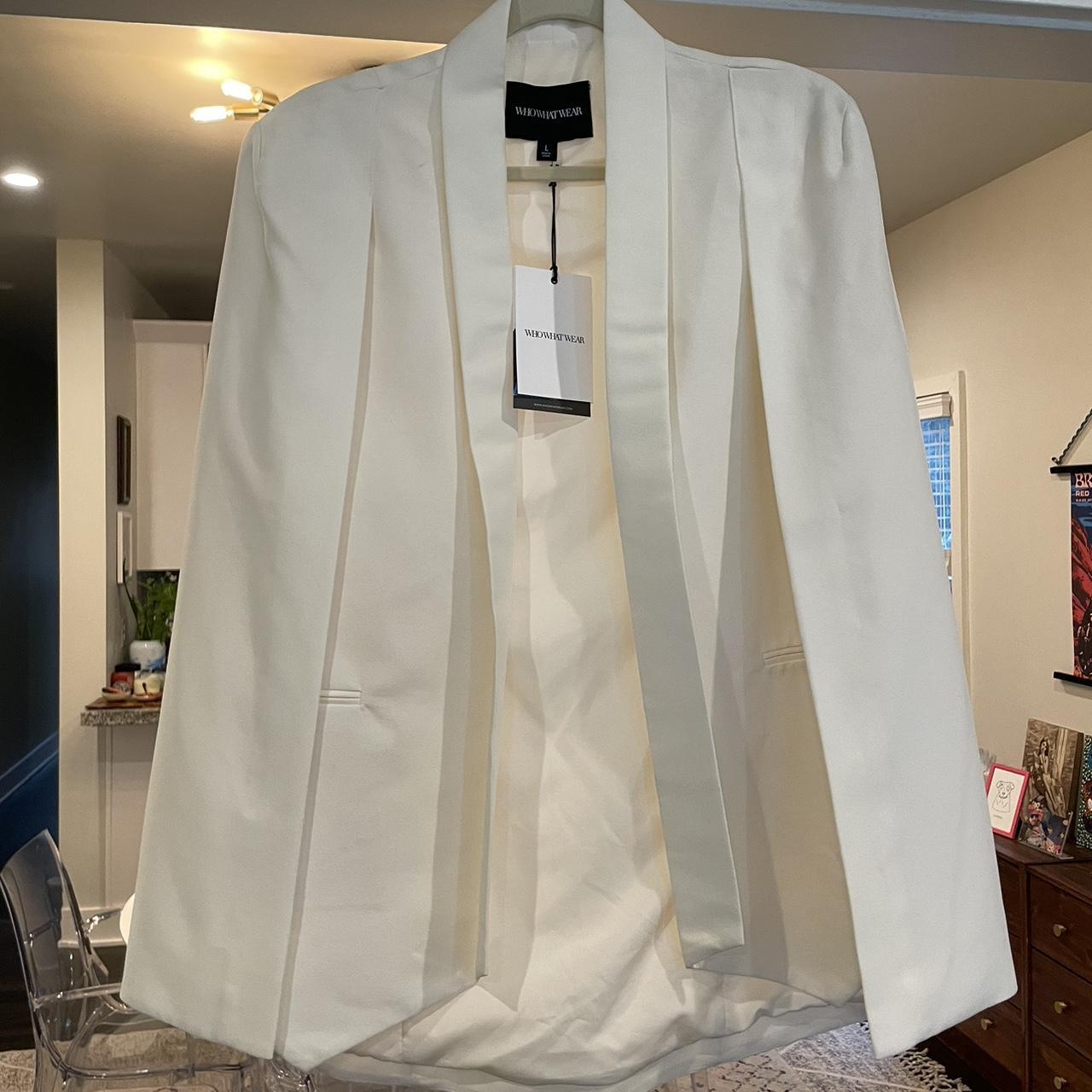 Cream cape blazer from Who What Wear - Depop