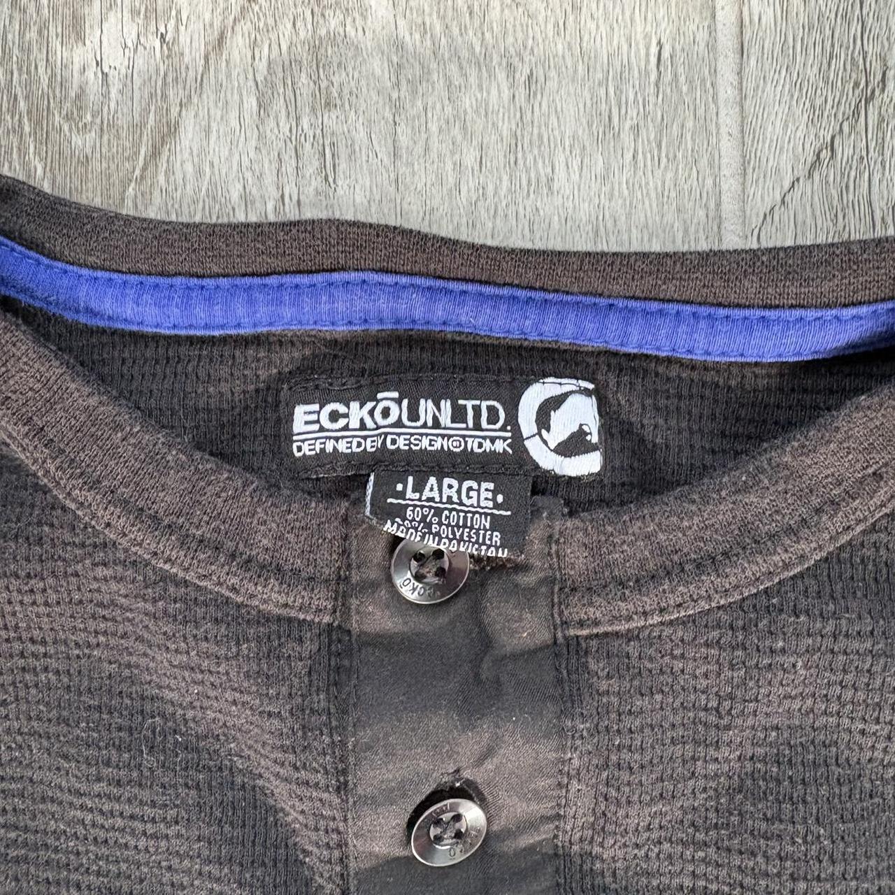 Black Ecko Unltd. long sleeve thermal with front... | Depop