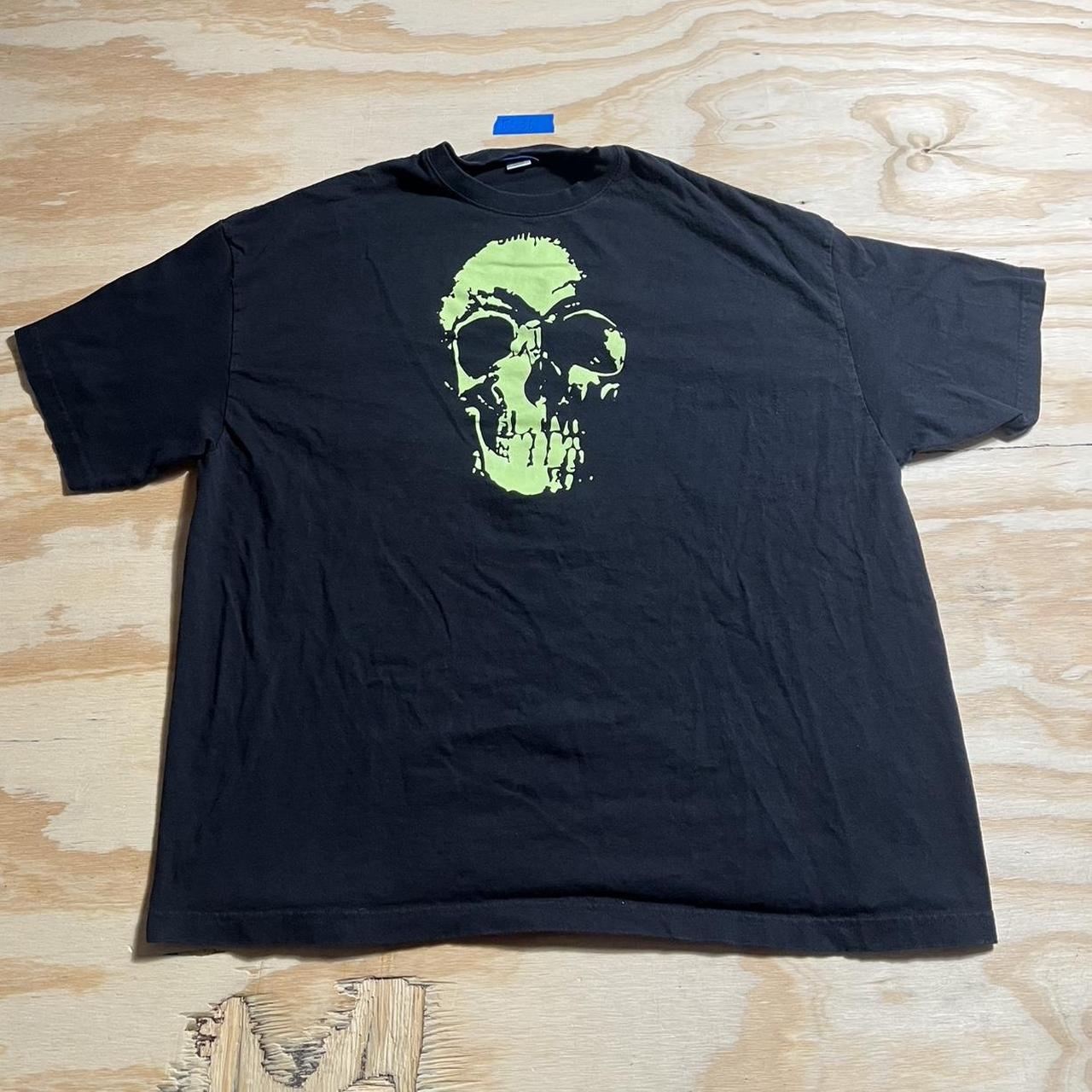 Black and green skull tee size 2xl. Grunge punk... | Depop