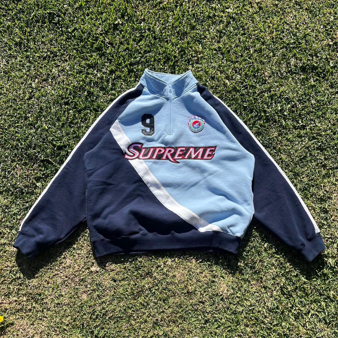 Supreme Equipe Half-Zip Sweatshirt Size XL 100%... - Depop