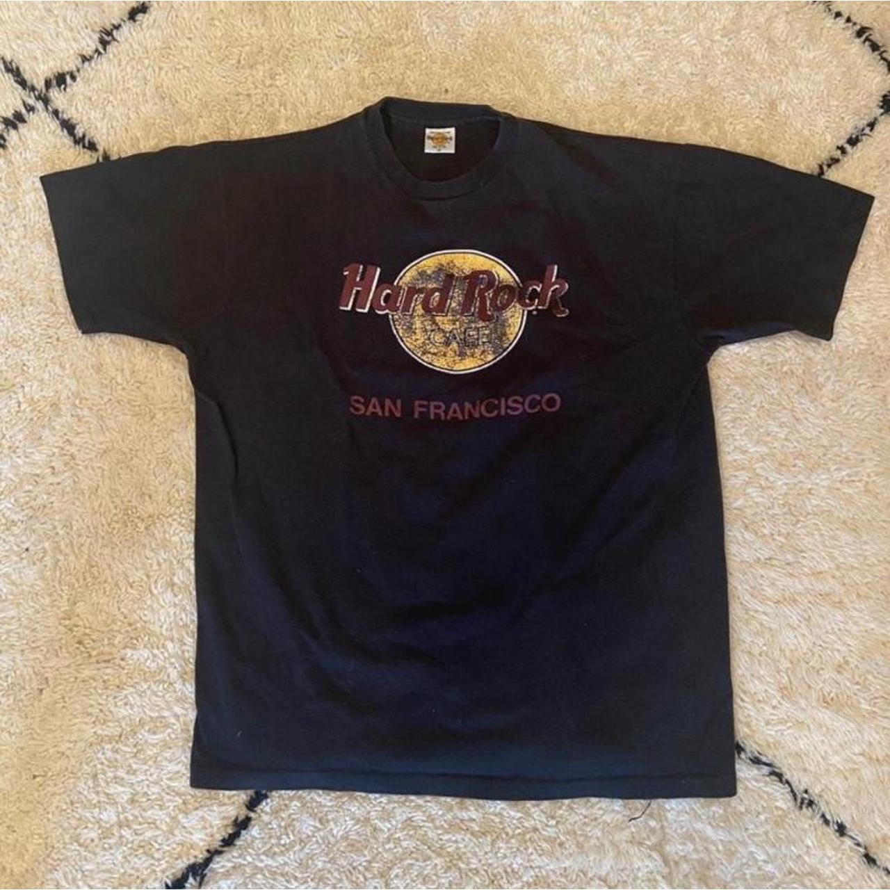 black hard rock san francisco tee shirt tagged xl... - Depop