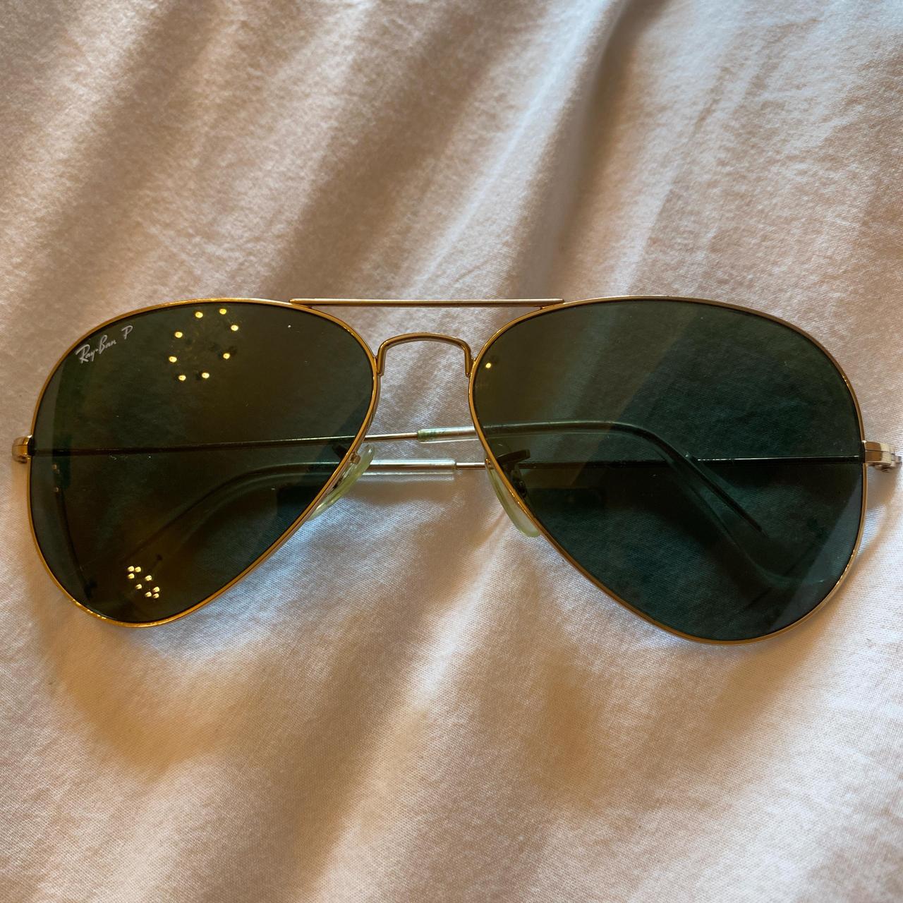 Polarised Ray-bans Aviators Gold #sunglasses... - Depop