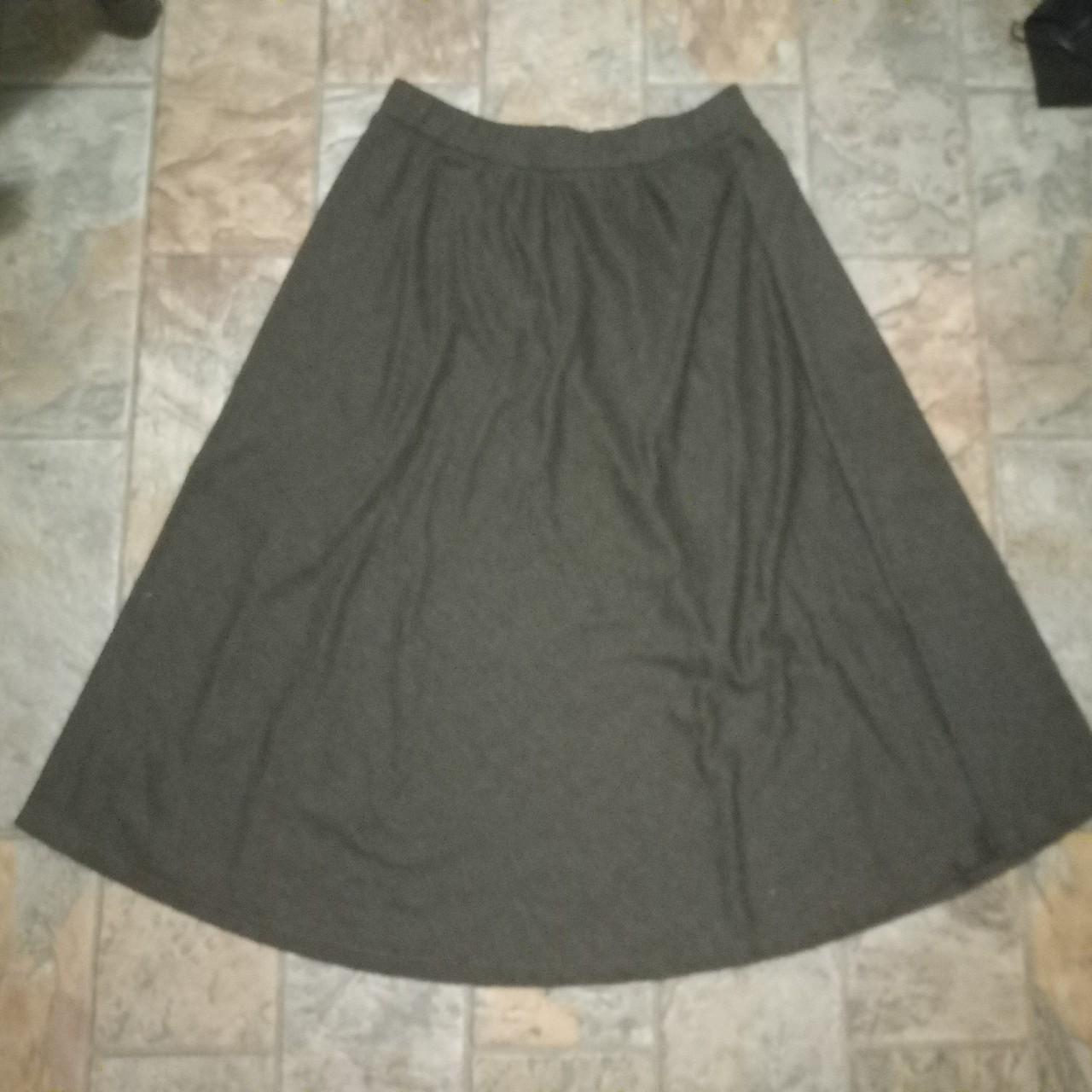 Donating soon! Laura Scott deep grey skirt, size... - Depop