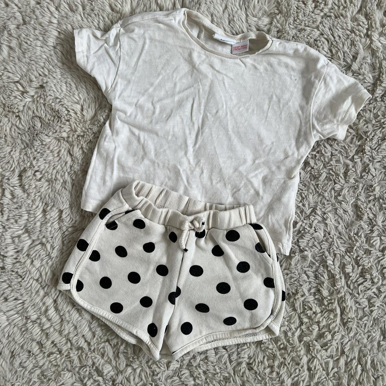 6-9m Zara top & short set Hardly worn #6-9m... - Depop