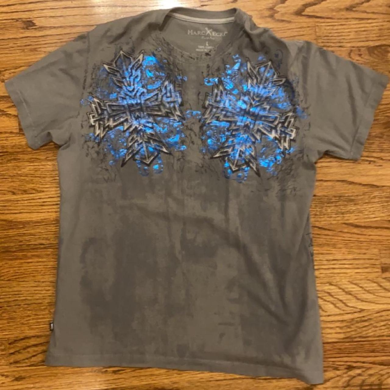 mark ecko shirt? idek but the reflecting snowflakes... - Depop