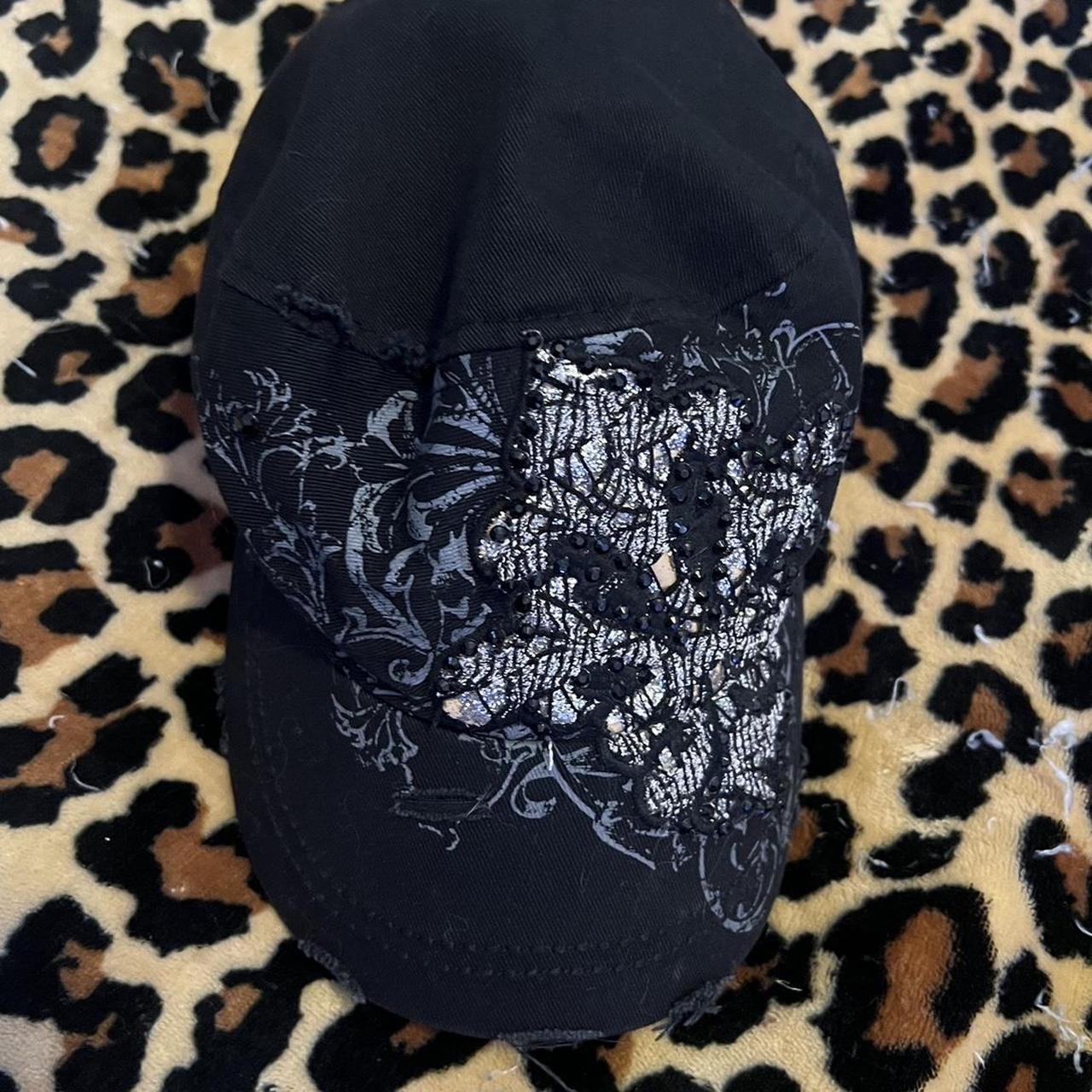 Cute black and silver y2k emo hat 🖤 - Depop