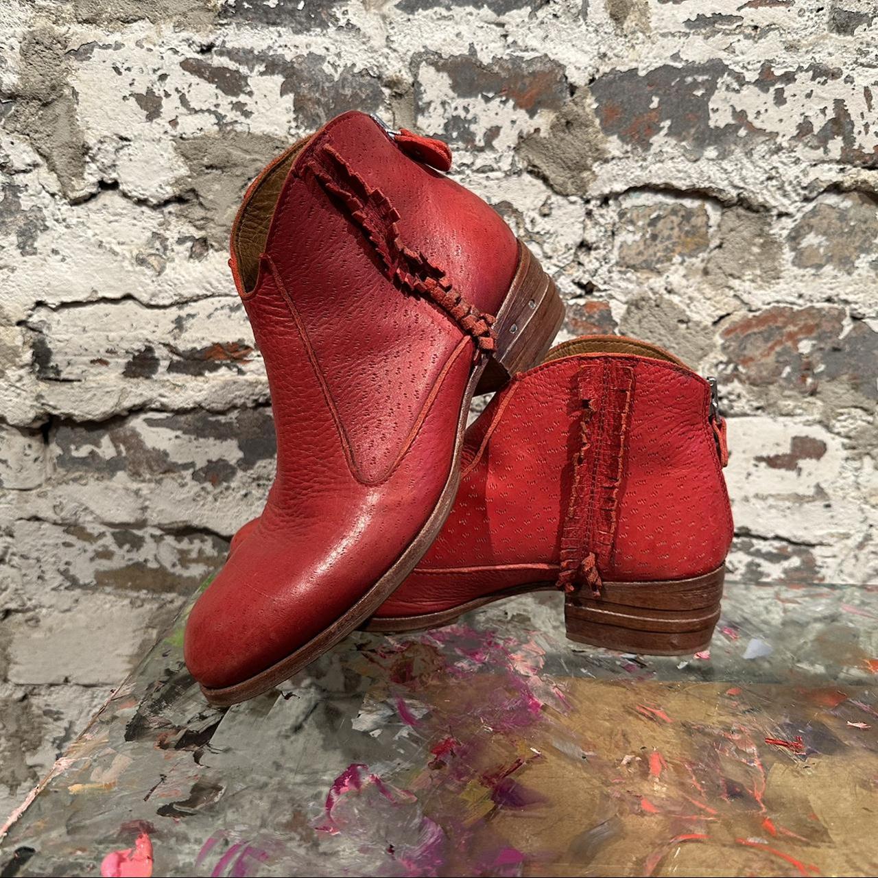 Women's Red and Burgundy Boots | Depop