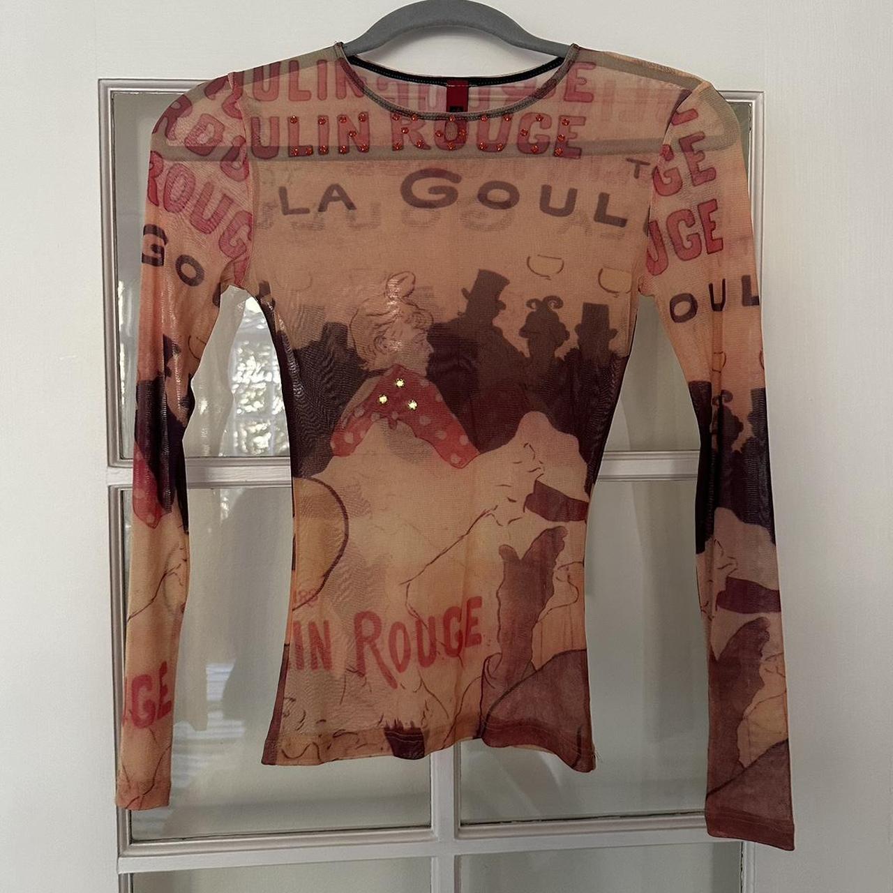 Gorgeous vintage mesh Moulin Rouge long sleeve. Has... - Depop