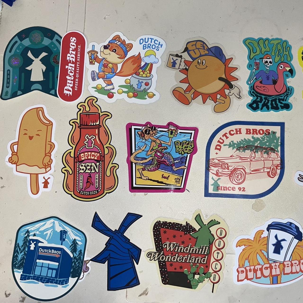 Dutch Bros sticker bundle - 15 pieces, featuring a... - Depop