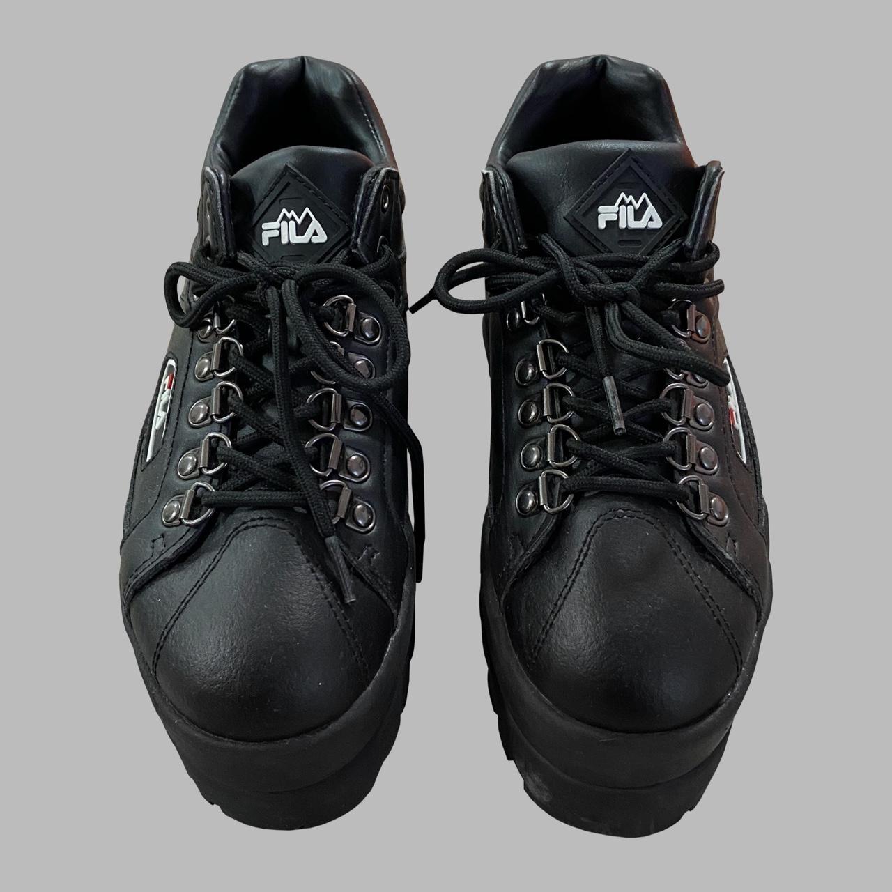 Platform Black FILA Sneakers 🕸️ Cute pair of sporty... - Depop