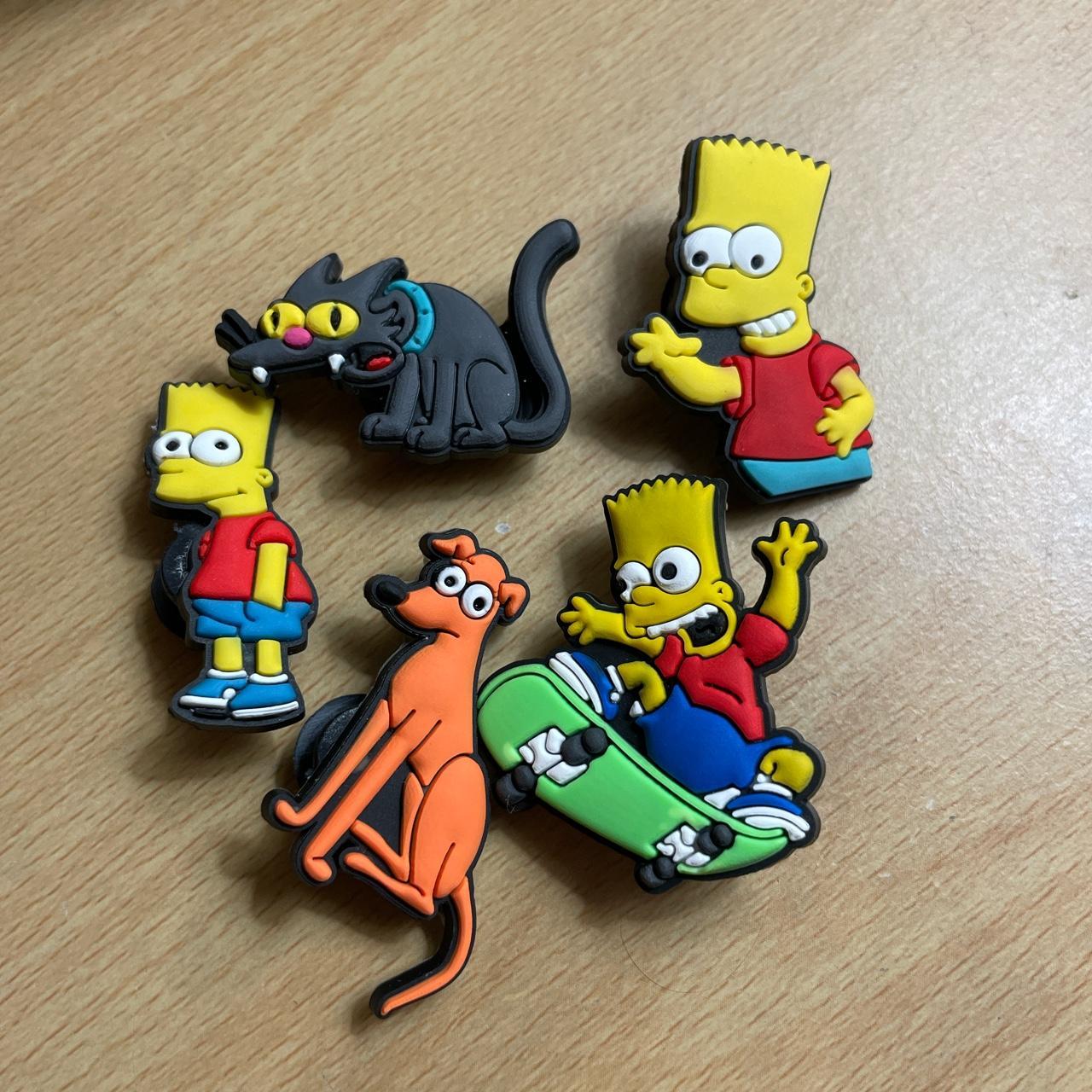 Croc jibbitz/charms, set of 5 cool simpsons designs.... - Depop