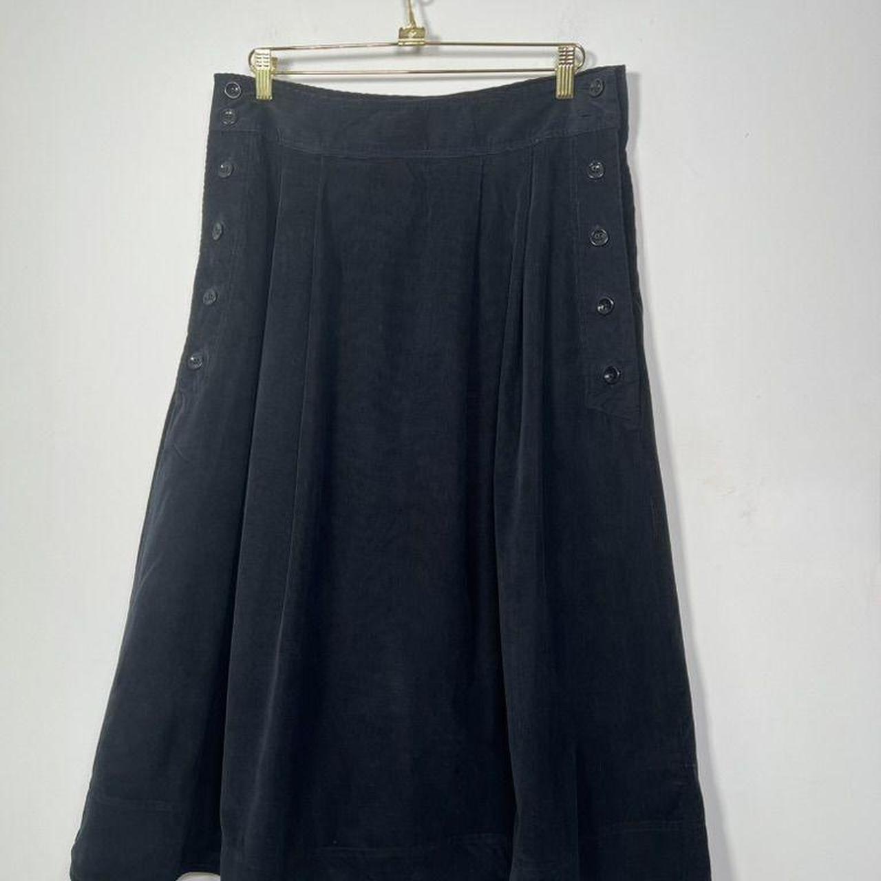 Beautiful navy Toast corduroy A-line midi skirt 14... | Depop