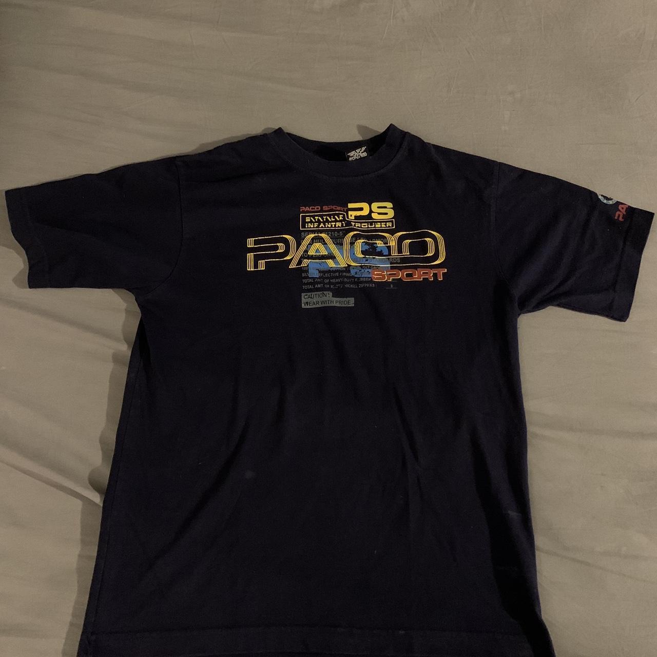 vintage paco sport tee size: s thrifted, lightly used - Depop