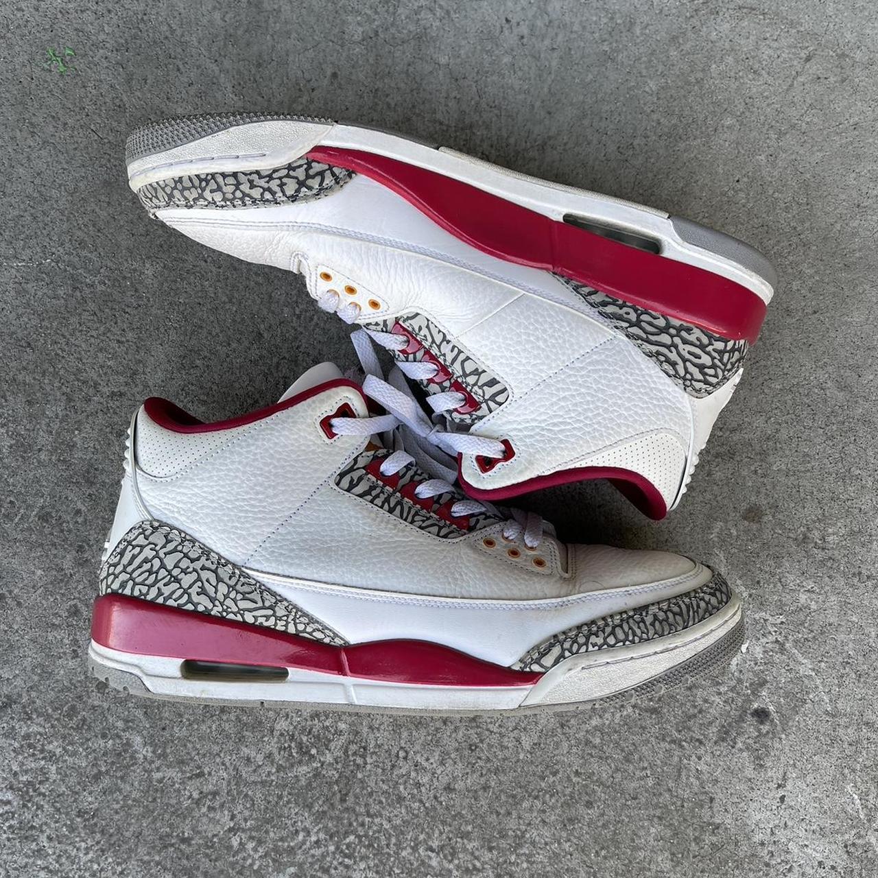 Jordan 3 Cardinal Red In good condition Size Men... - Depop