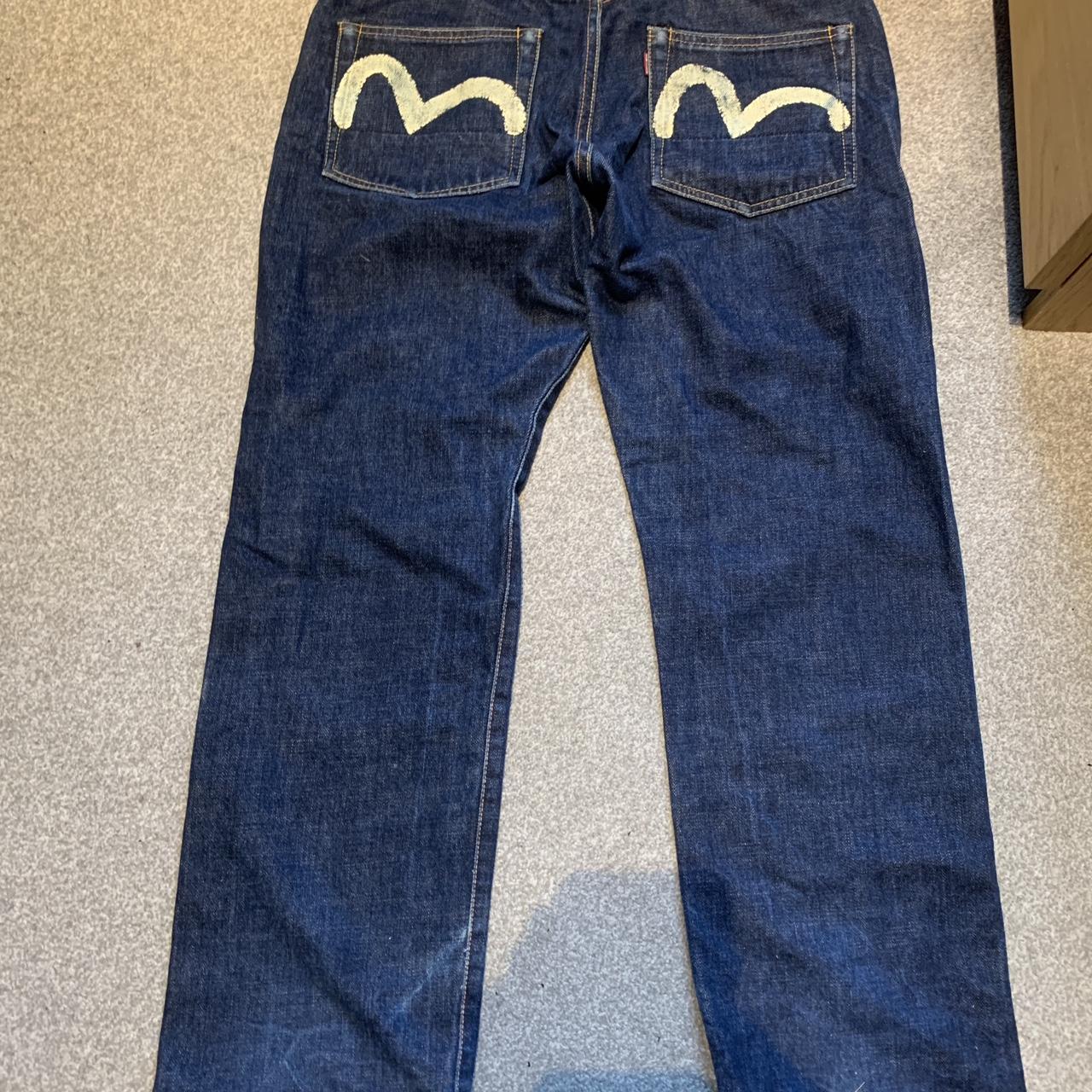 Evisu Jeans waist 32" Fit type - Straight leg White... - Depop