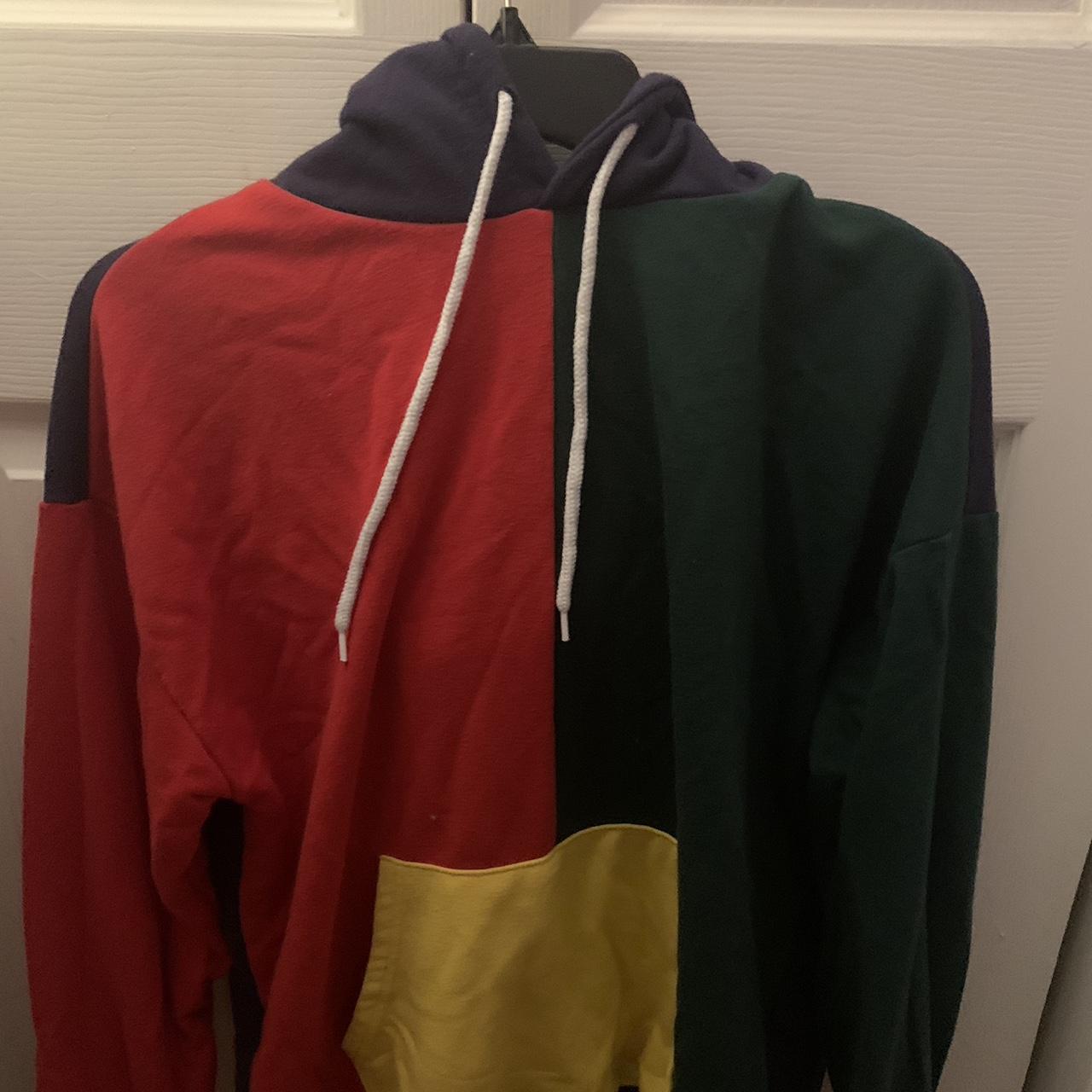 forever 21 multi-colored hoodie great condition... - Depop