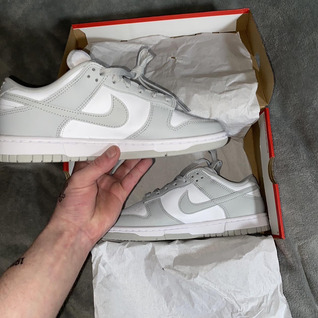 Nike Dunks Grey Fog - Depop