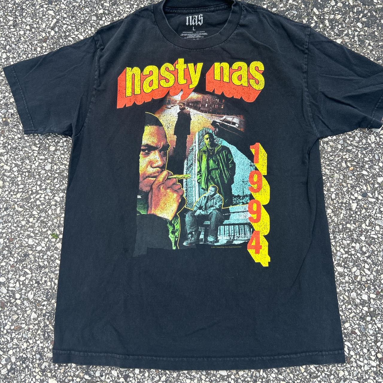 nas bootleg rap tee shirt 1990’s nasty nas rap... - Depop