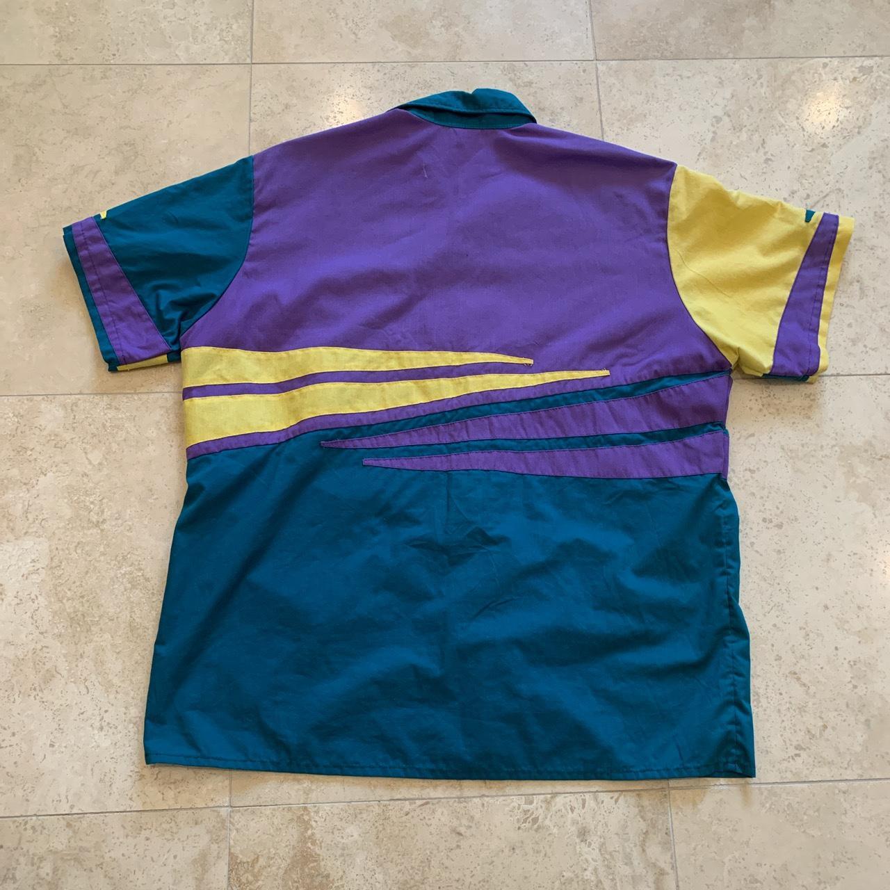 80s Racing Button Up Shirt, size xl, in great... - Depop