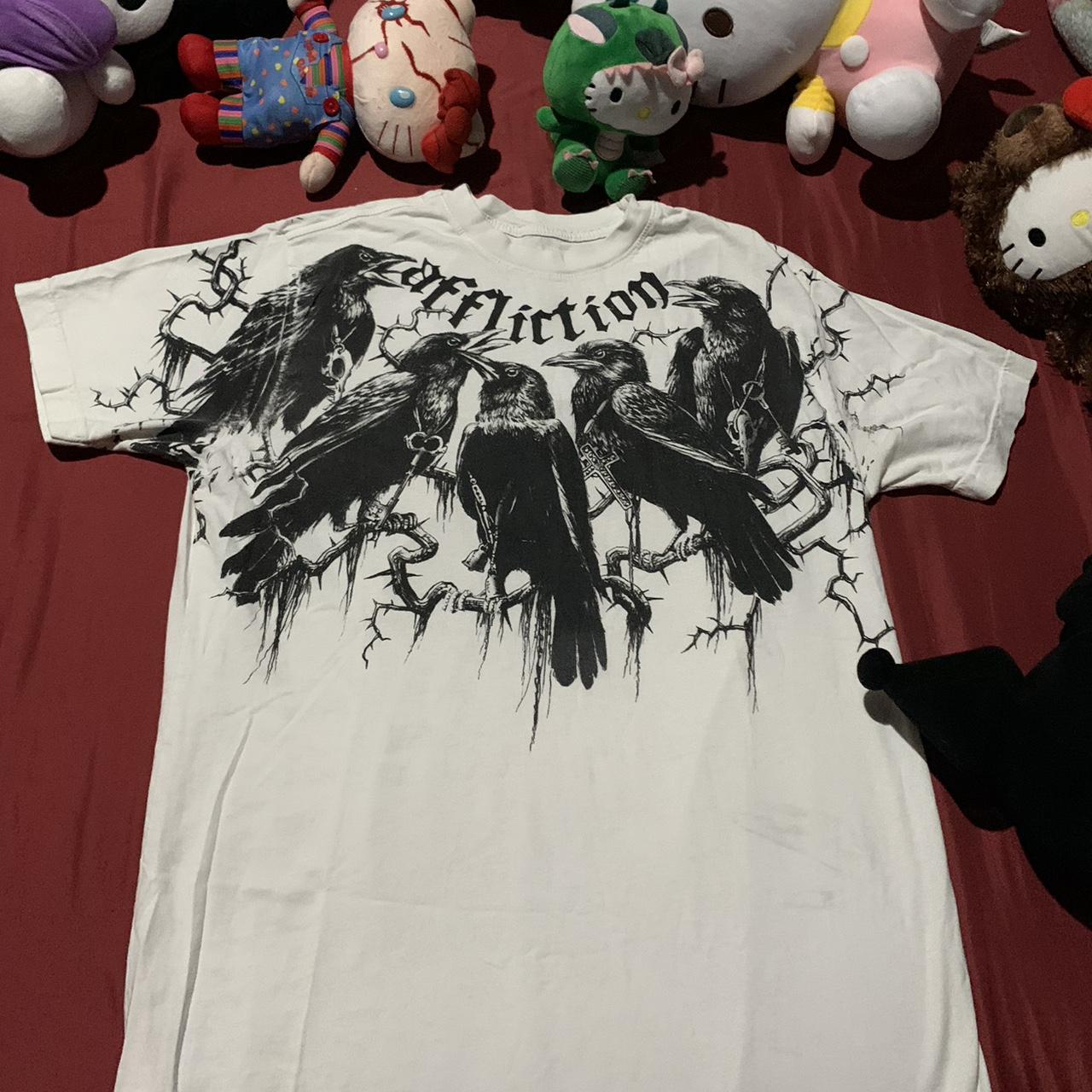 affliction crows tshirt grail affff, accepting... - Depop