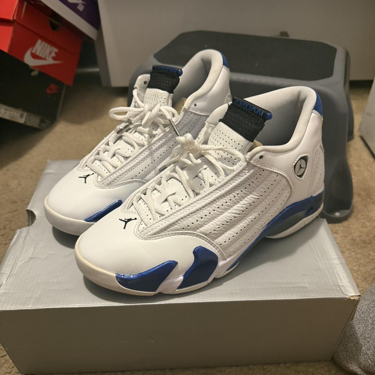 Air Jordan 14s White Motorsport Size 8 - Depop