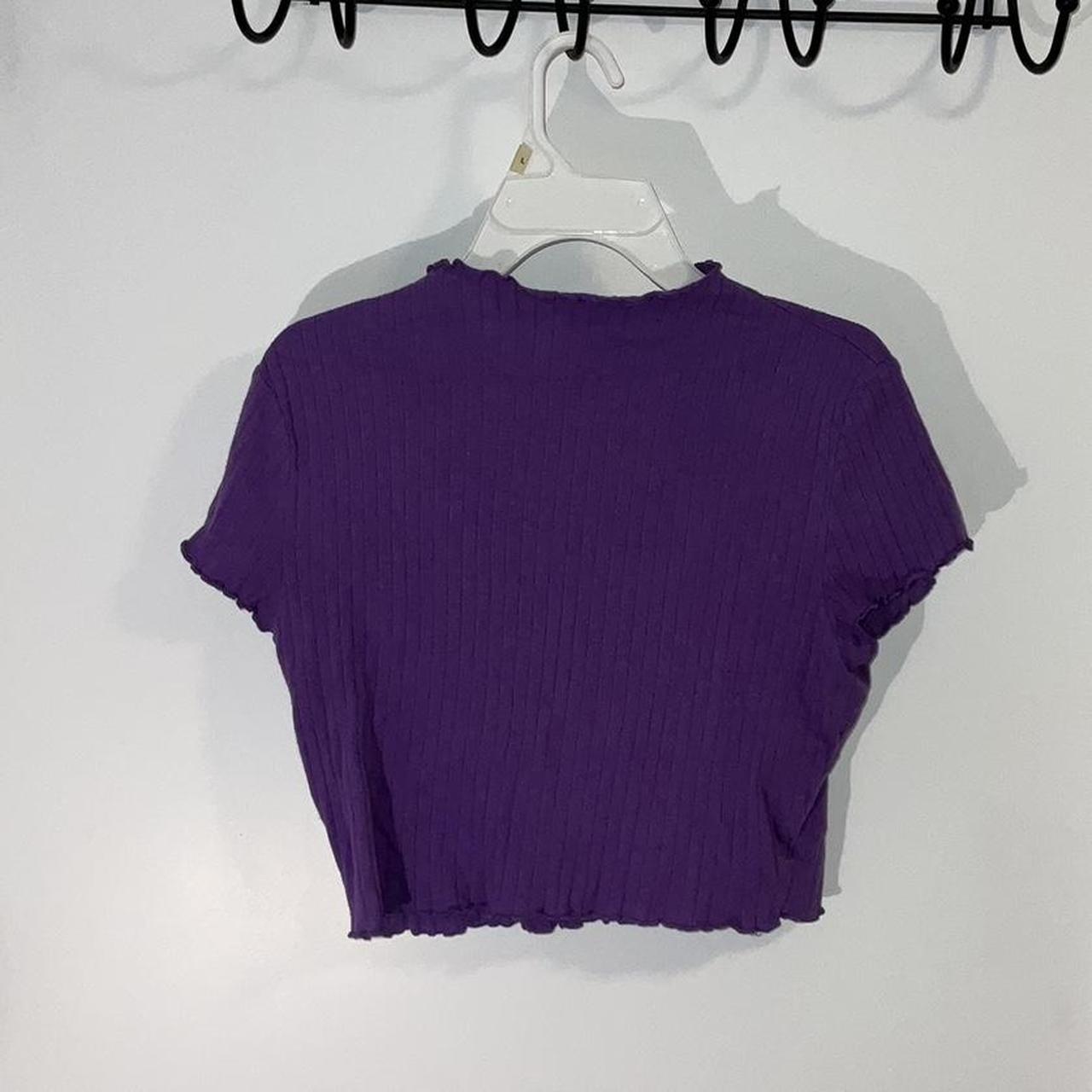 Purple ribbed crop top - Depop