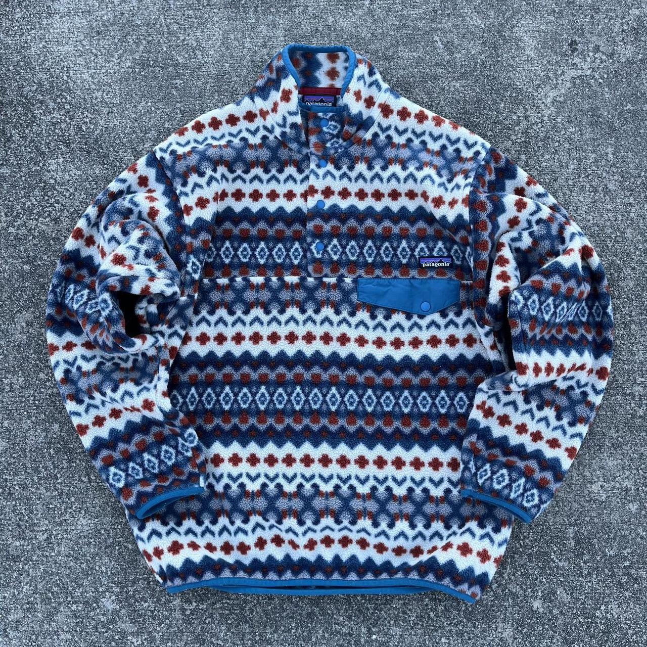 Vintage Pattern Patagonia Synchilla Fleece Size:... - Depop