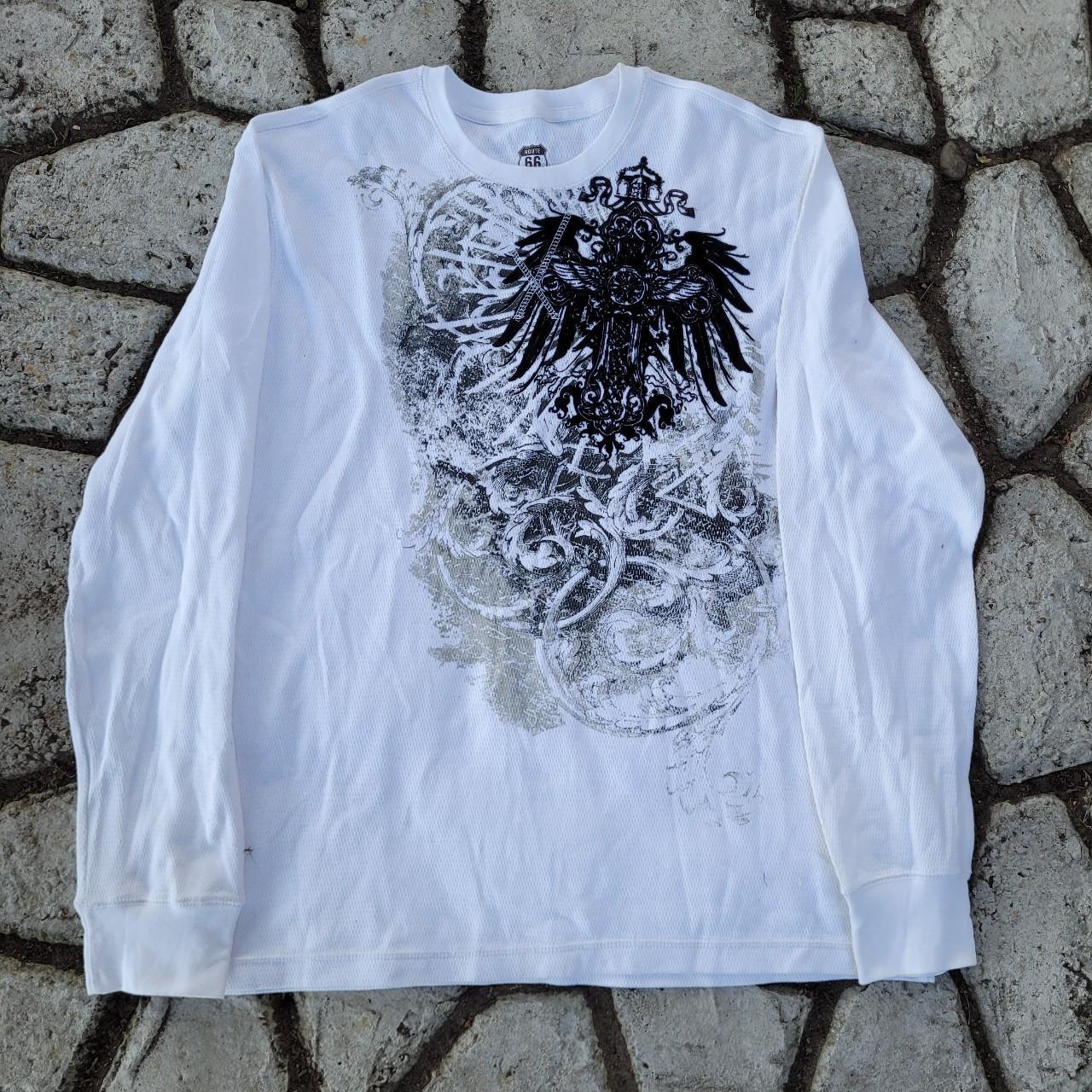 Y2K Route 66 Thermal Size XL 24" pit to pit 30"... - Depop