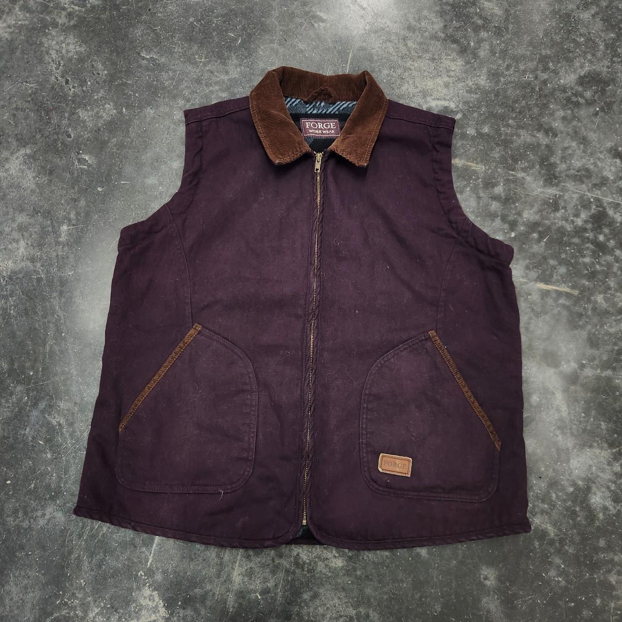 Vintage Forge Work Vest Size XL 23.5" pit to... - Depop