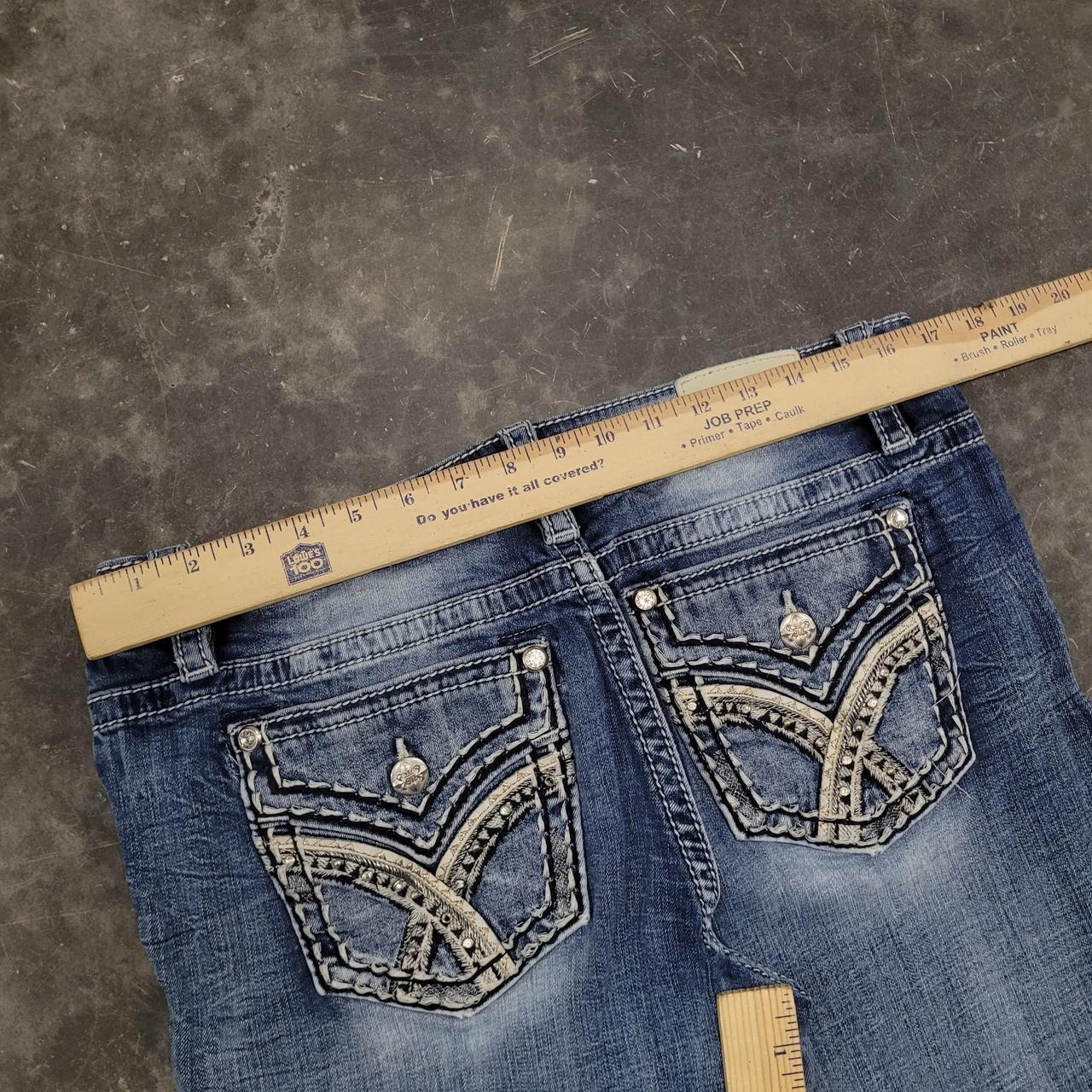 Bedazzled Miss Me Flare Jeans Size 32 Measurements... | Depop