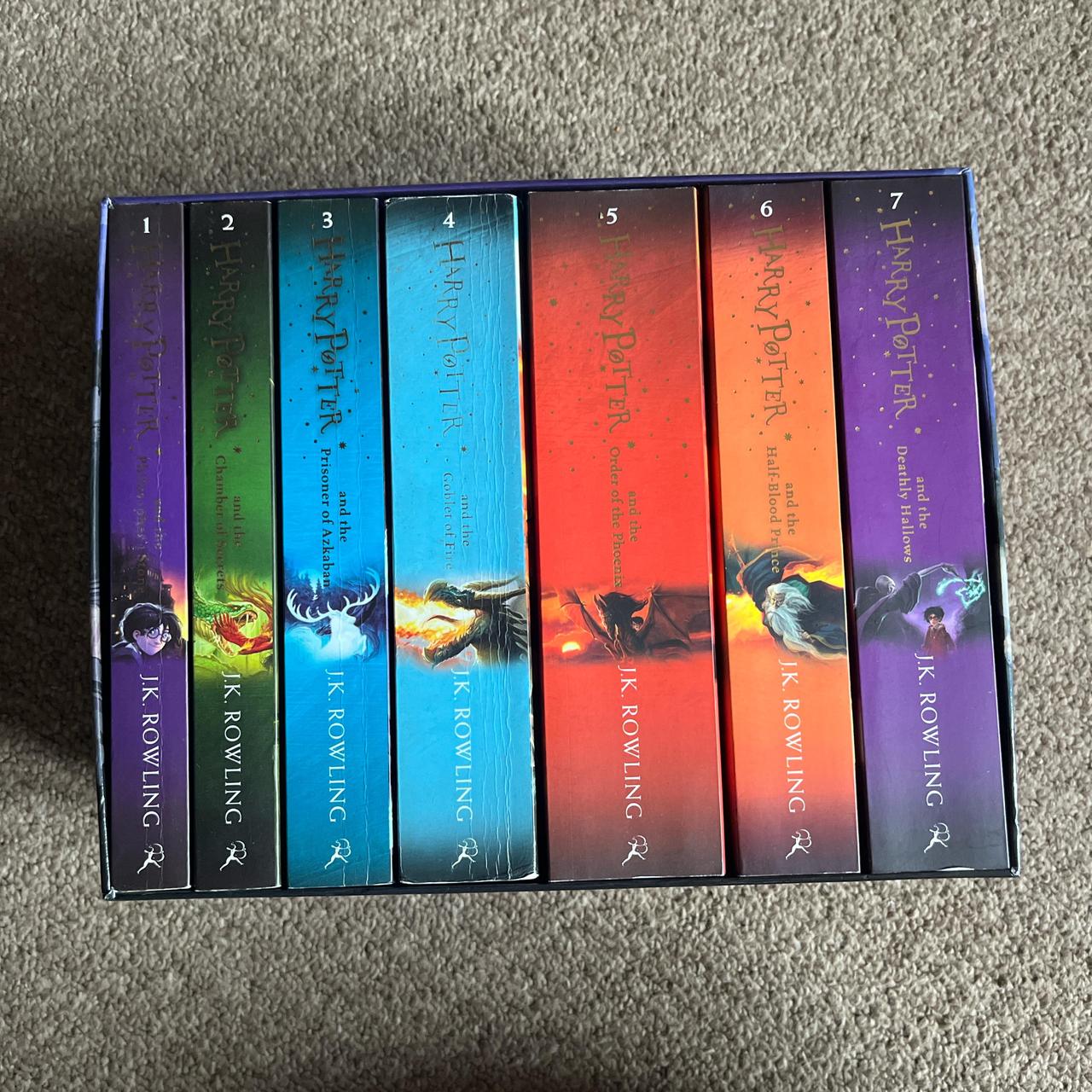 Complete Harry Potter book set. First 4 books worn,... - Depop