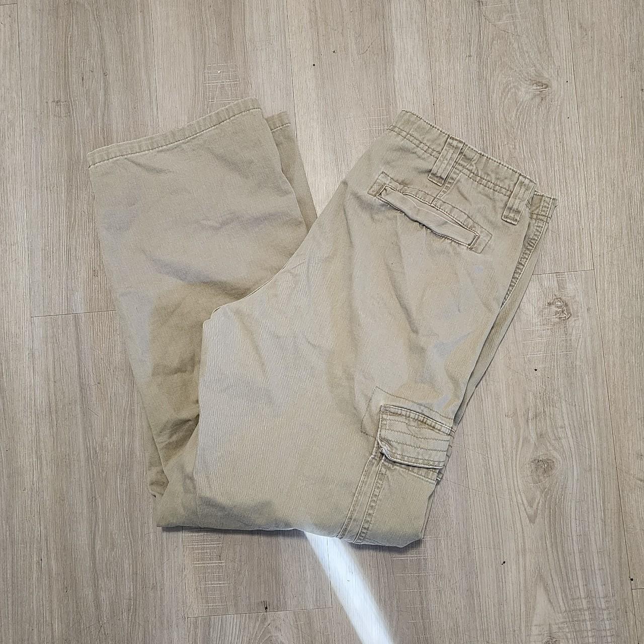 Sick asf y2k baggy wide leg skater grunge khaki... - Depop