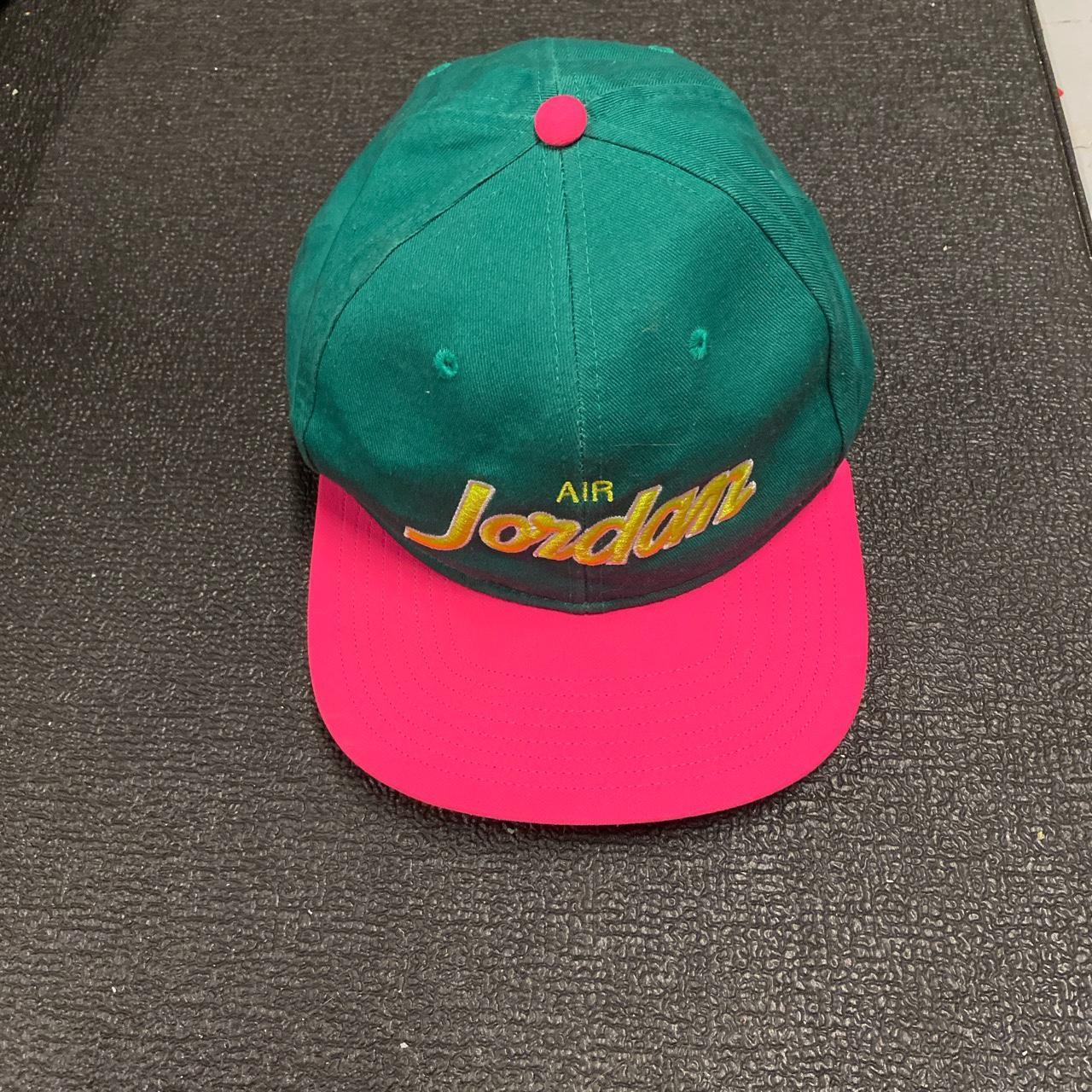 Jordan Ball Cap. Trucker hat. Green and Pink. New... - Depop