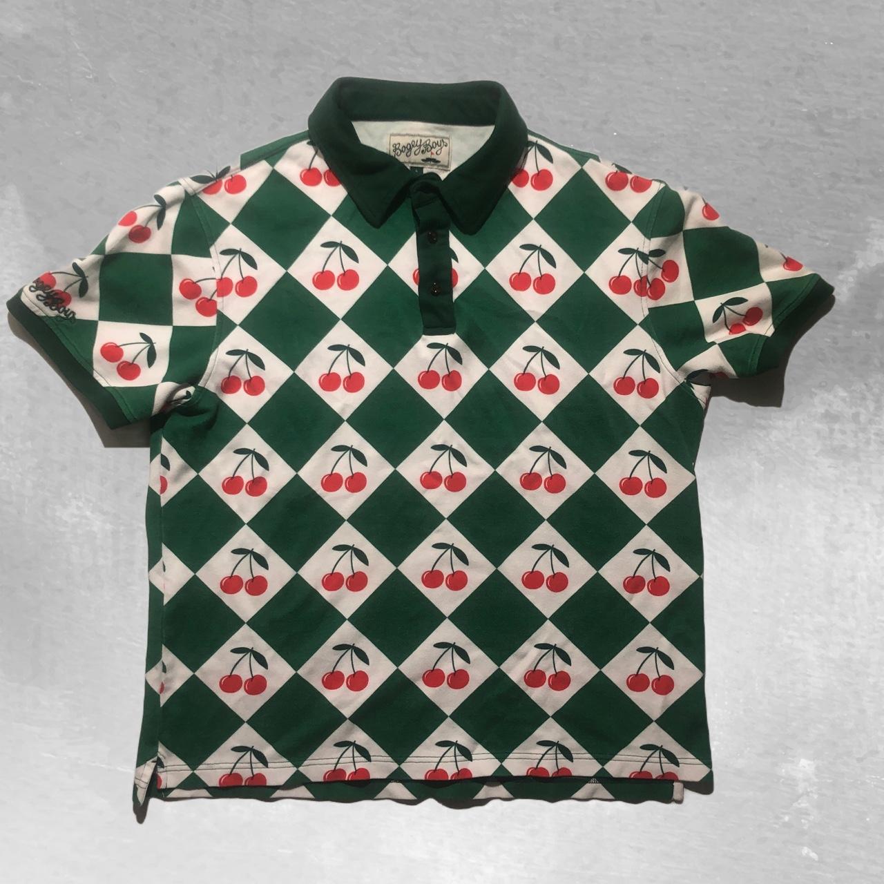 Bogey Boys Cherry Green Checkered Polo Men’s... - Depop