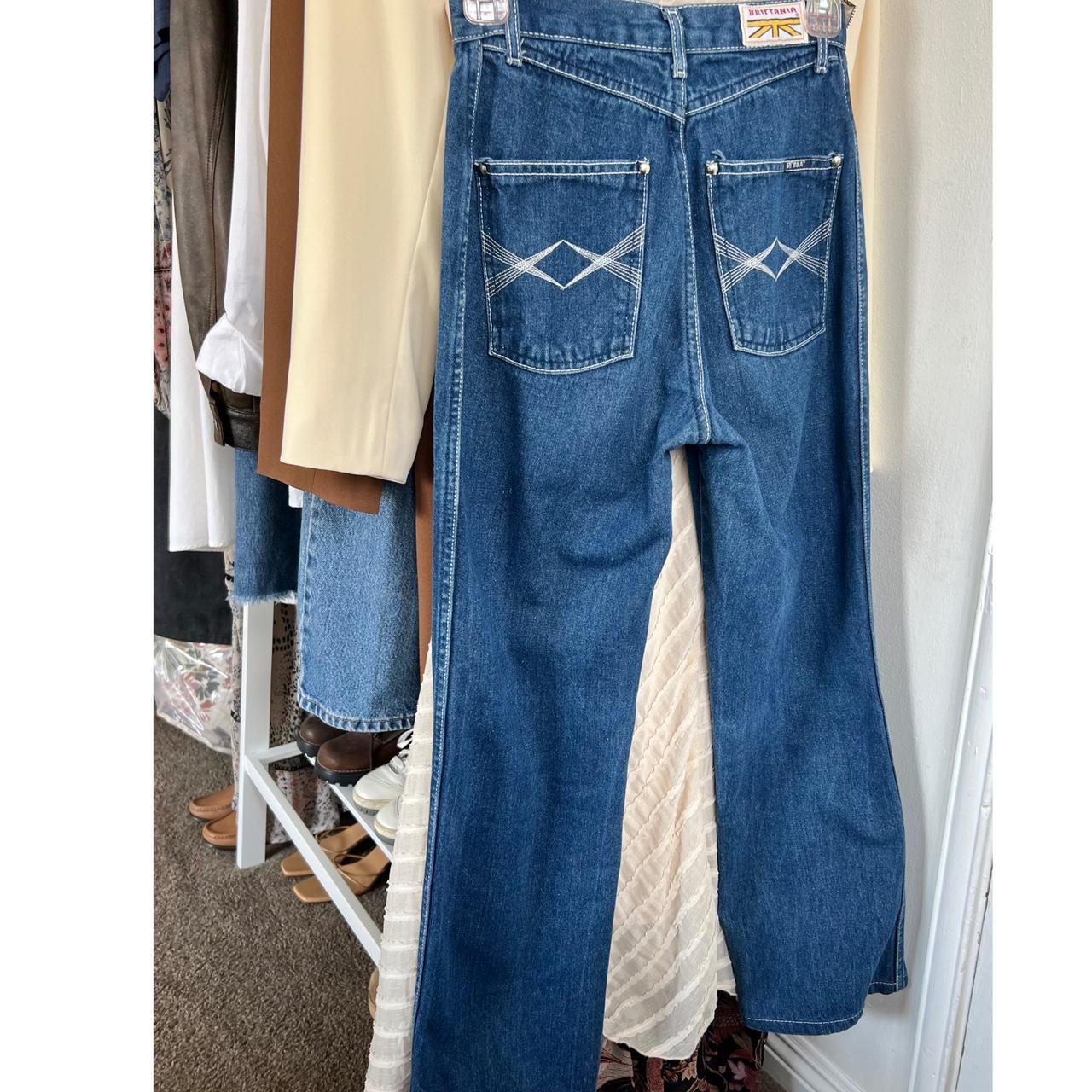 Vintage bell/flare jeans by Britannia Waist... - Depop