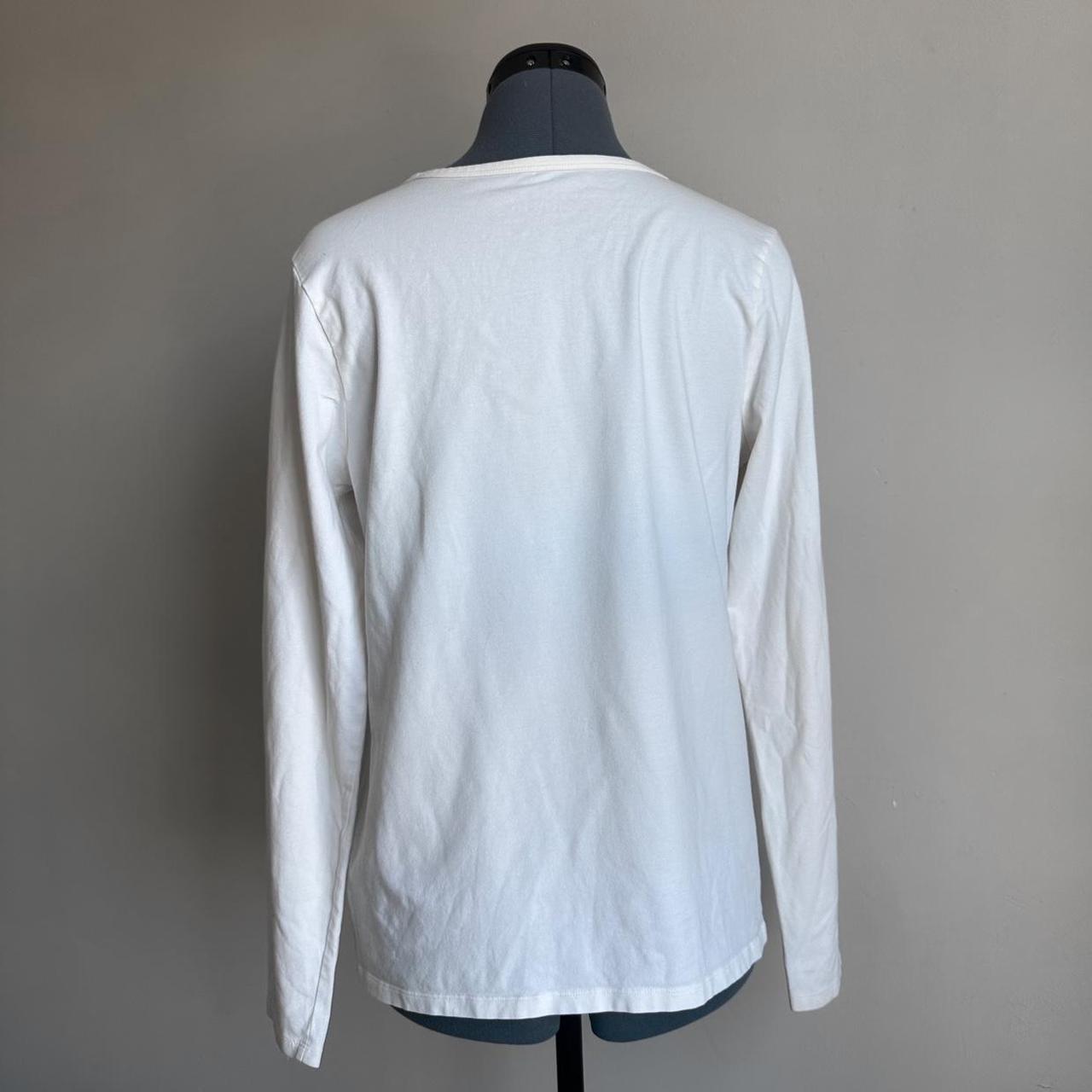 Serial experiments lain long sleeve white and cream... - Depop