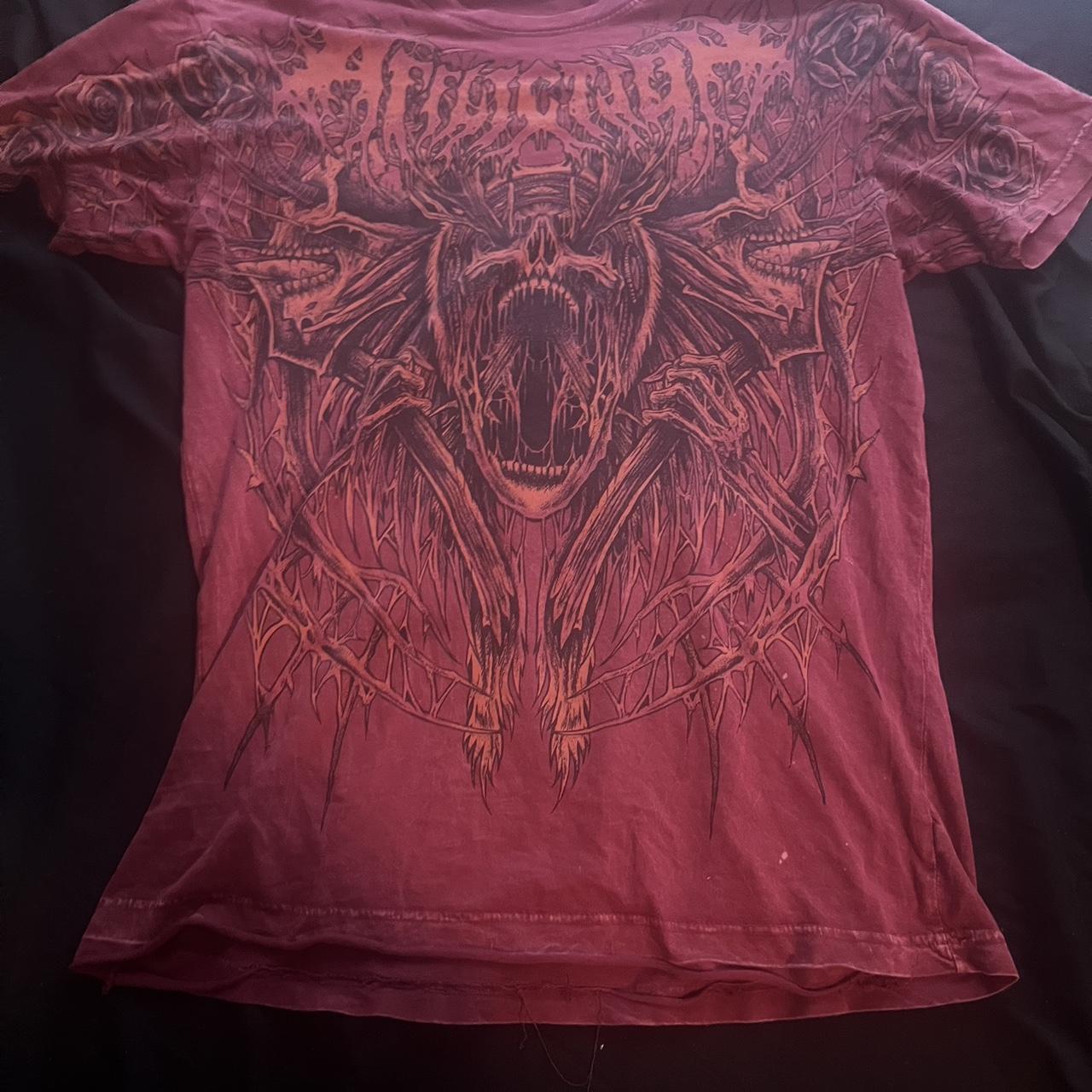 hard ass red affliction tee - Depop