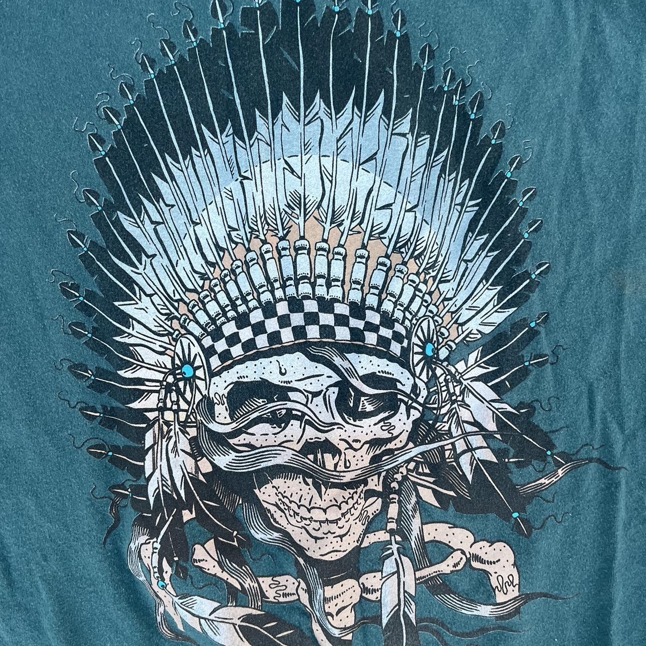 Crazy sick Vans turquoise skull shirt with elbow. Depop