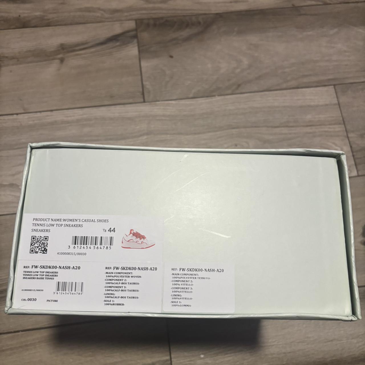 Lanvin Curb Sneaker Red And White Like New With Box... - Depop